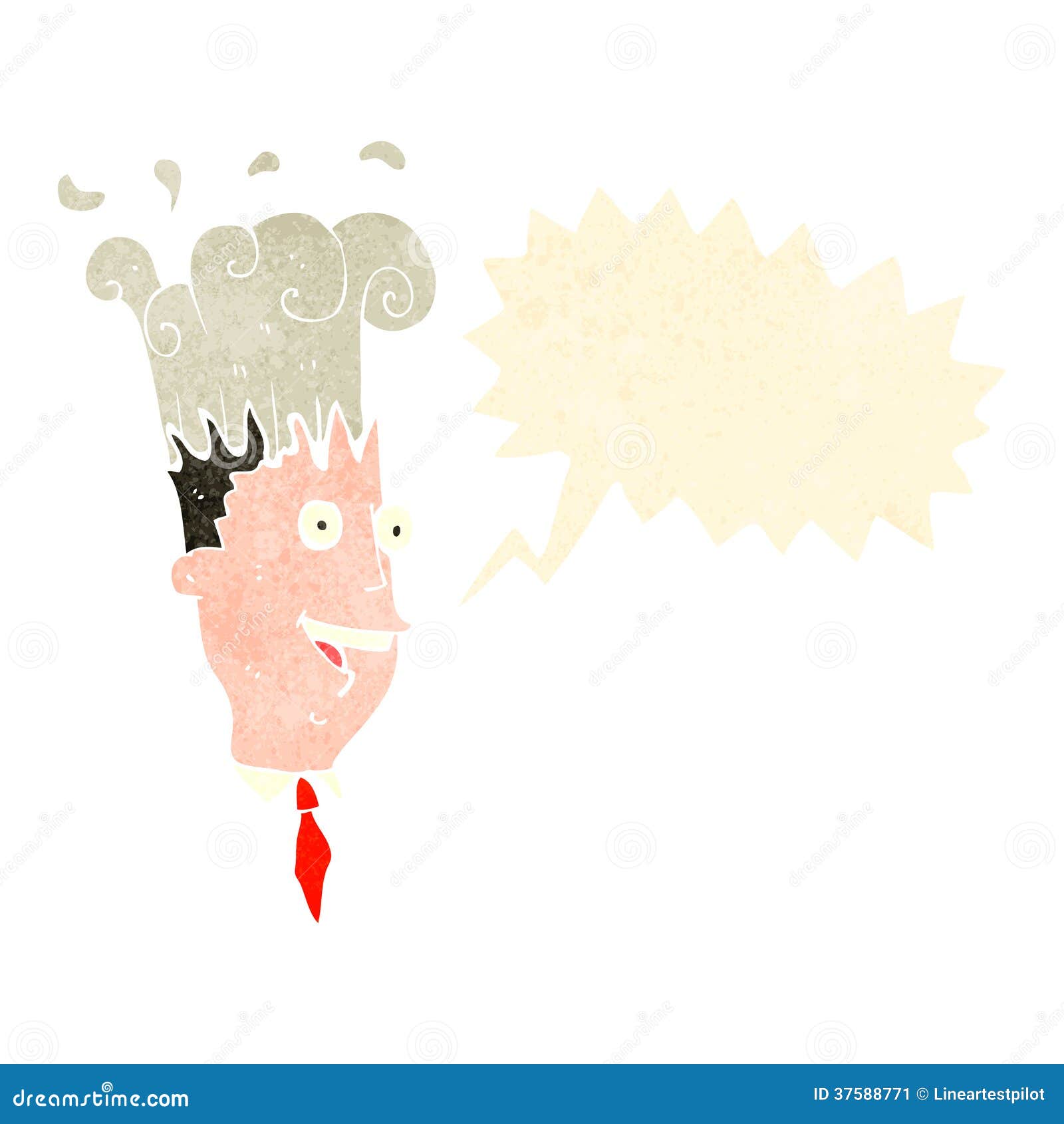 Retro Cartoon Man with Exploding Head Stock Illustration - Illustration ...