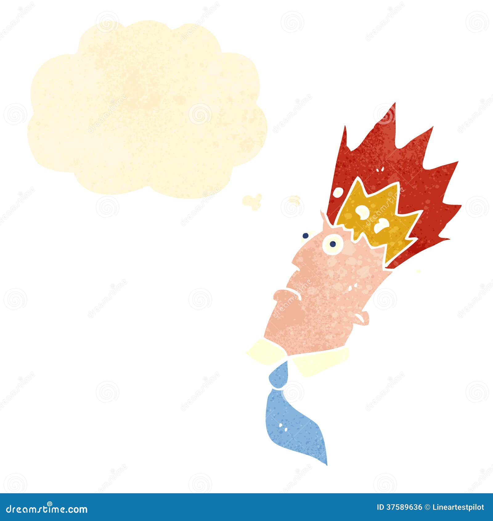 Retro Cartoon Man with Exploding Head Stock Vector - Illustration of ...