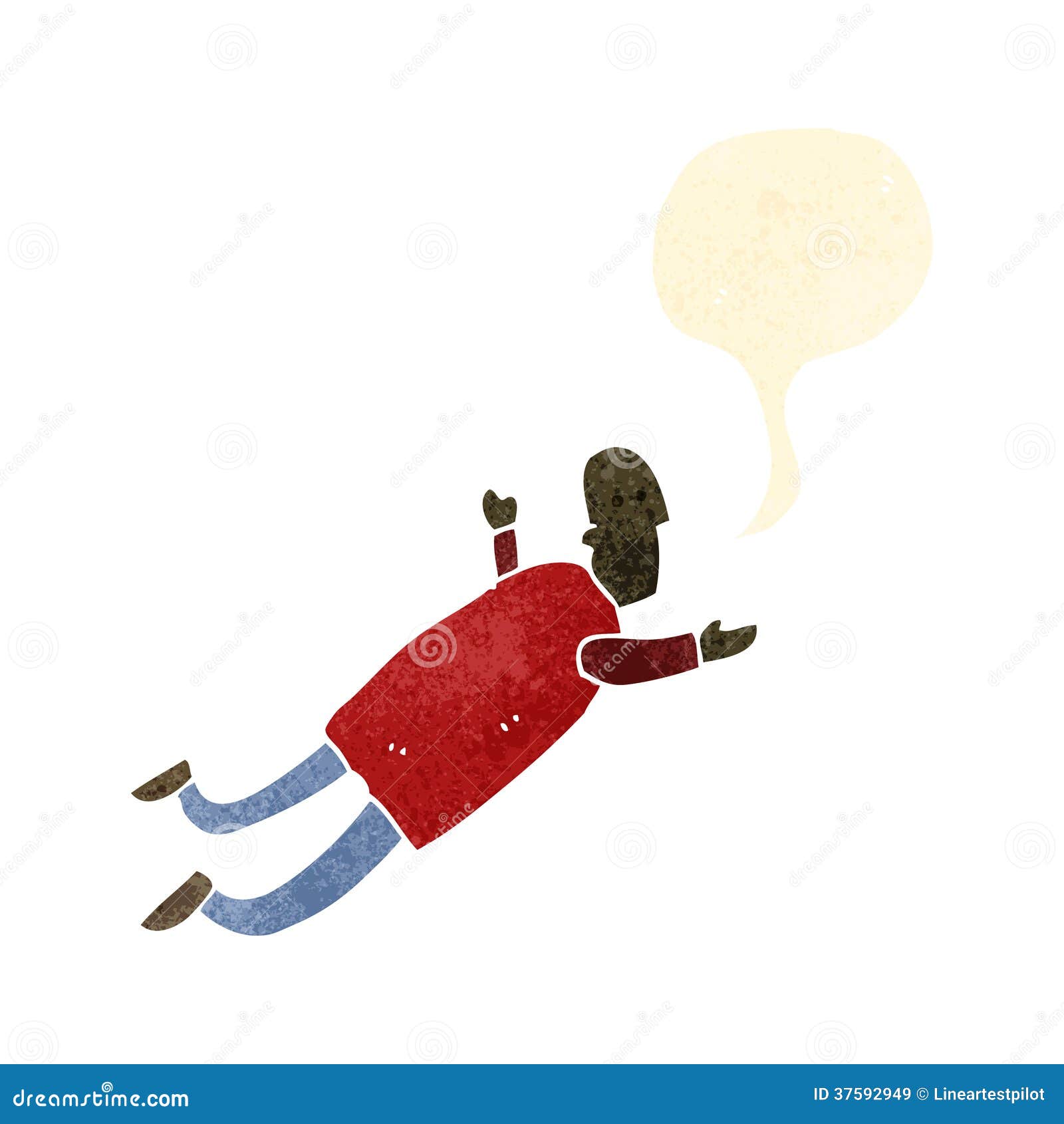 Retro cartoon man flying stock vector. Illustration of textured - 37592949