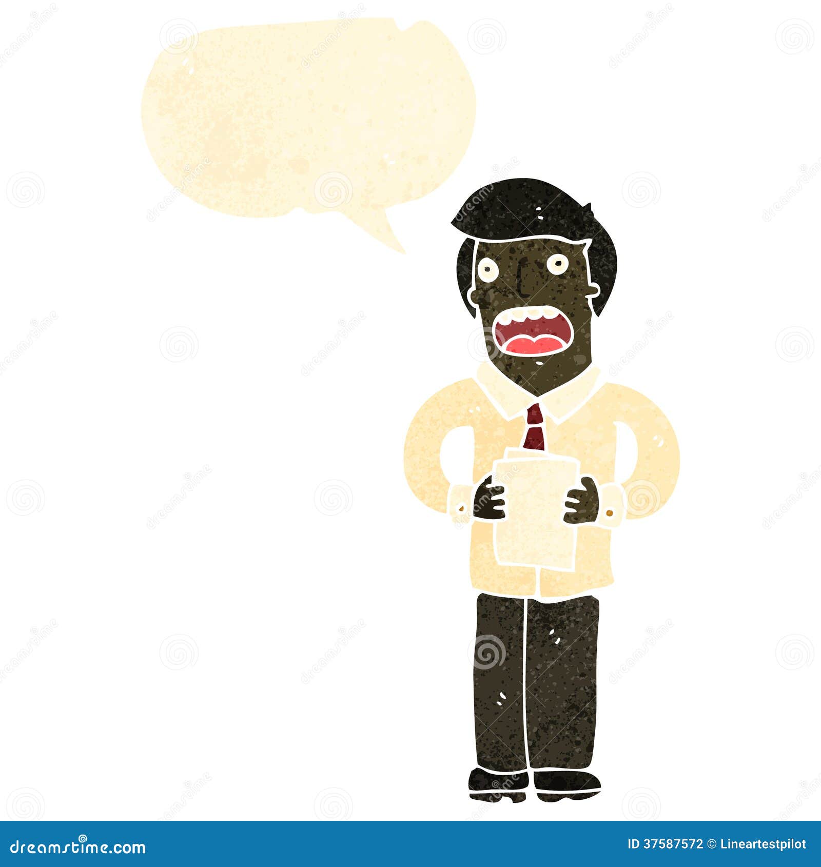 Retro Cartoon Man Giving Speech Stock Vector - Illustration of cloud ...