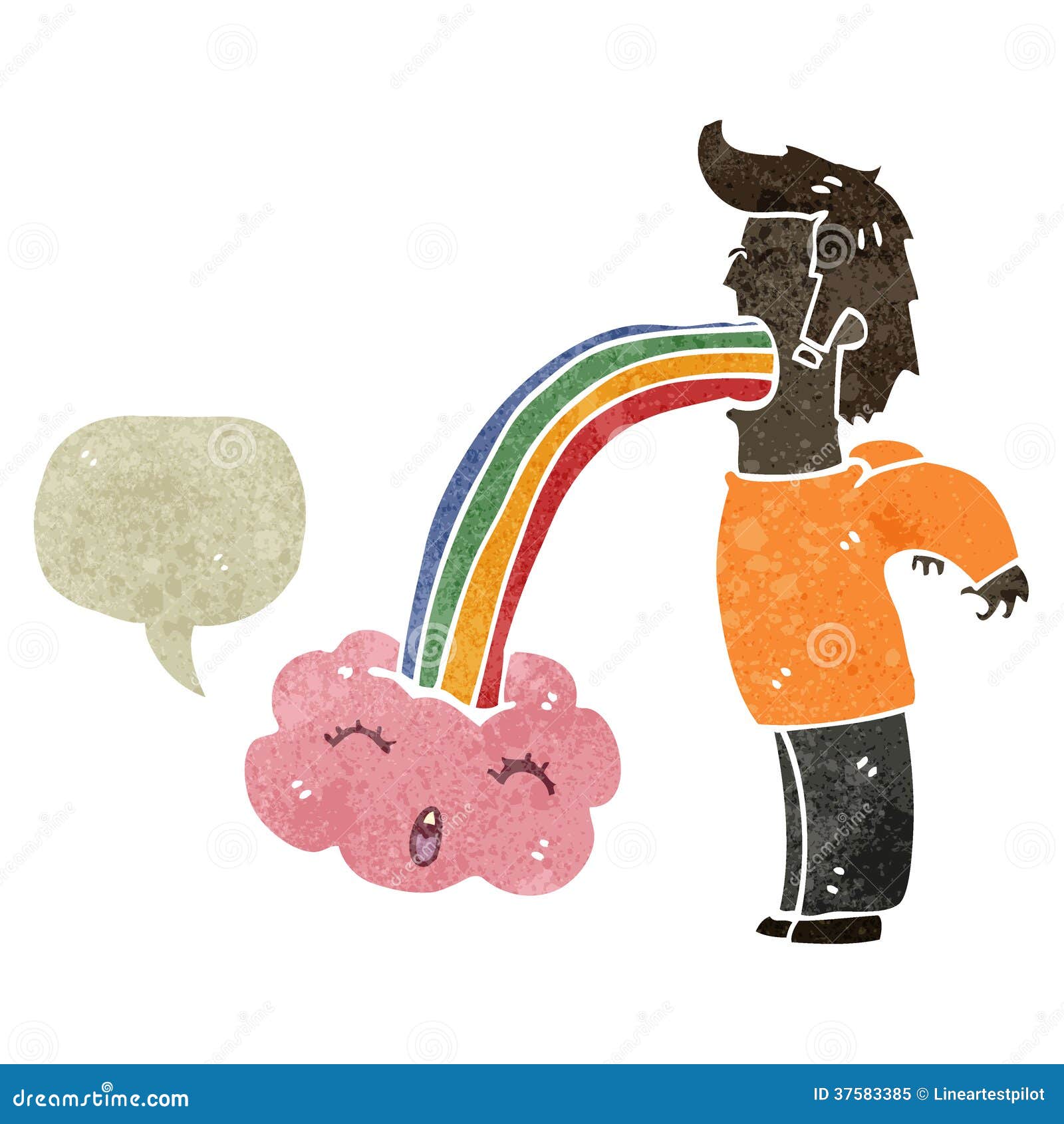 Retro Cartoon Man Hallucinating Stock Vector - Illustration of balloon ...