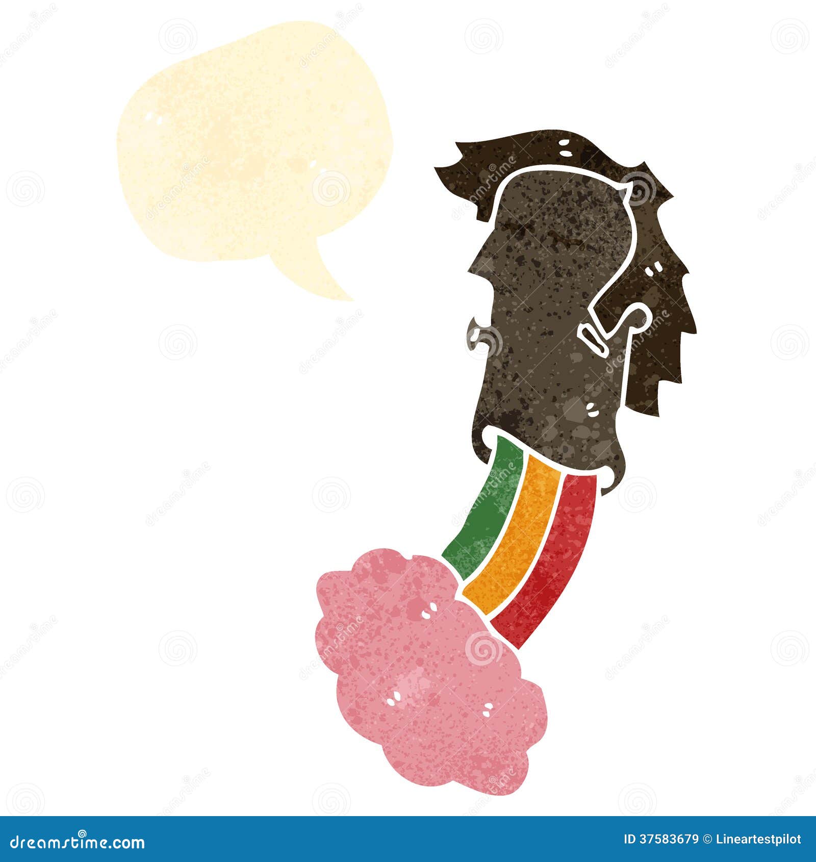 Retro Cartoon Man Hallucinating Stock Vector - Illustration of talking ...