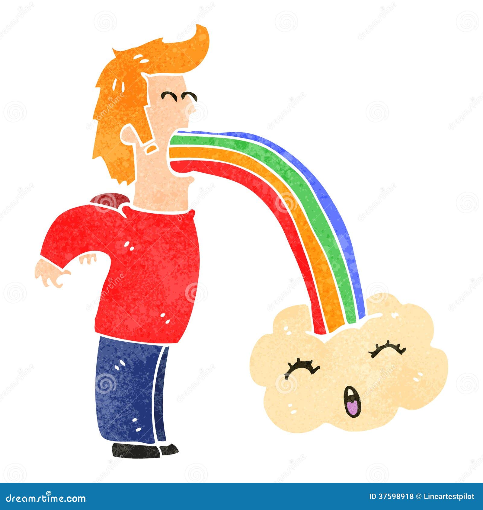 Retro Cartoon Man Hallucinating Stock Vector - Illustration of ...