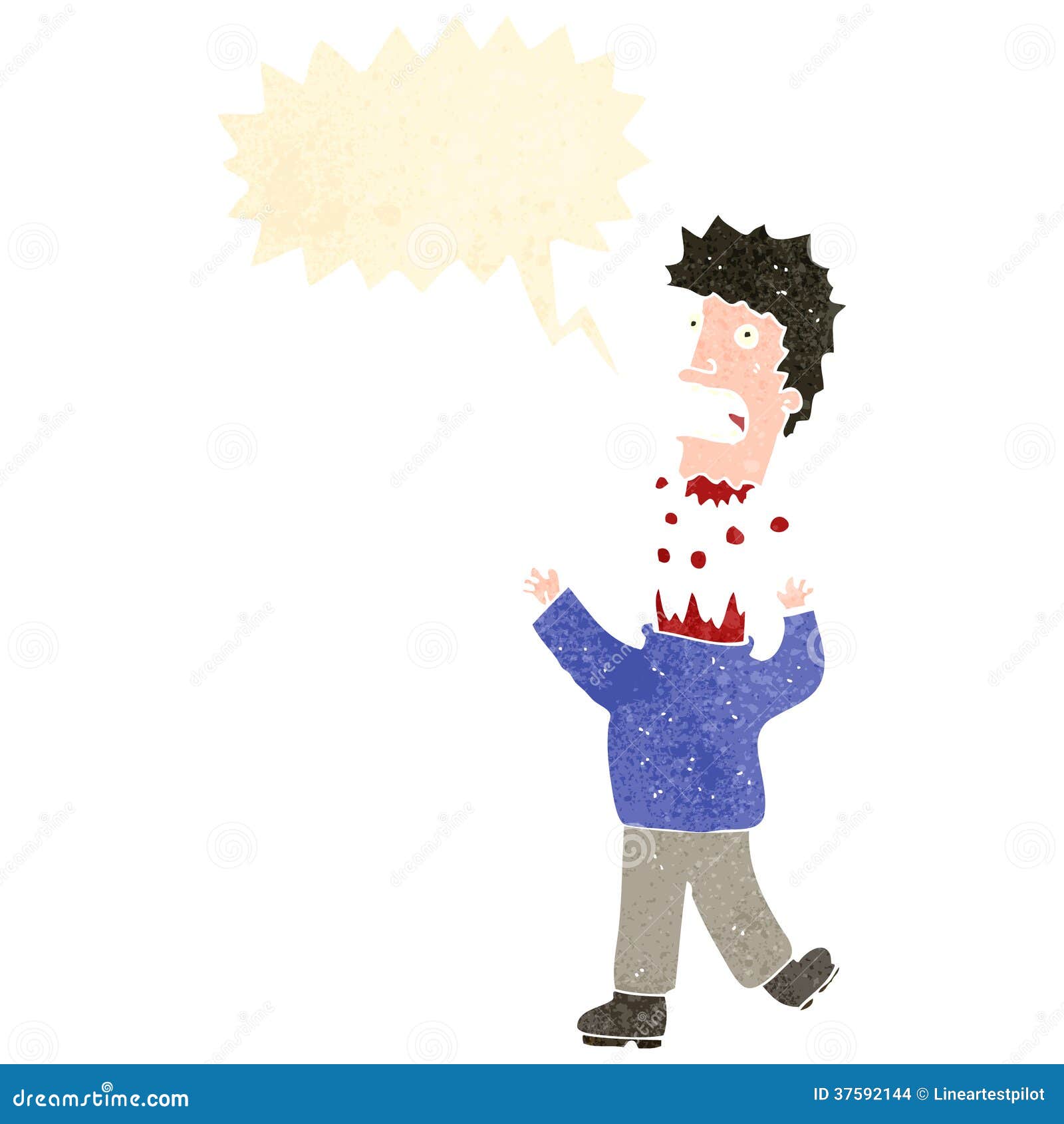 Retro Cartoon Man with Head Popping Off Stock Vector - Illustration of ...