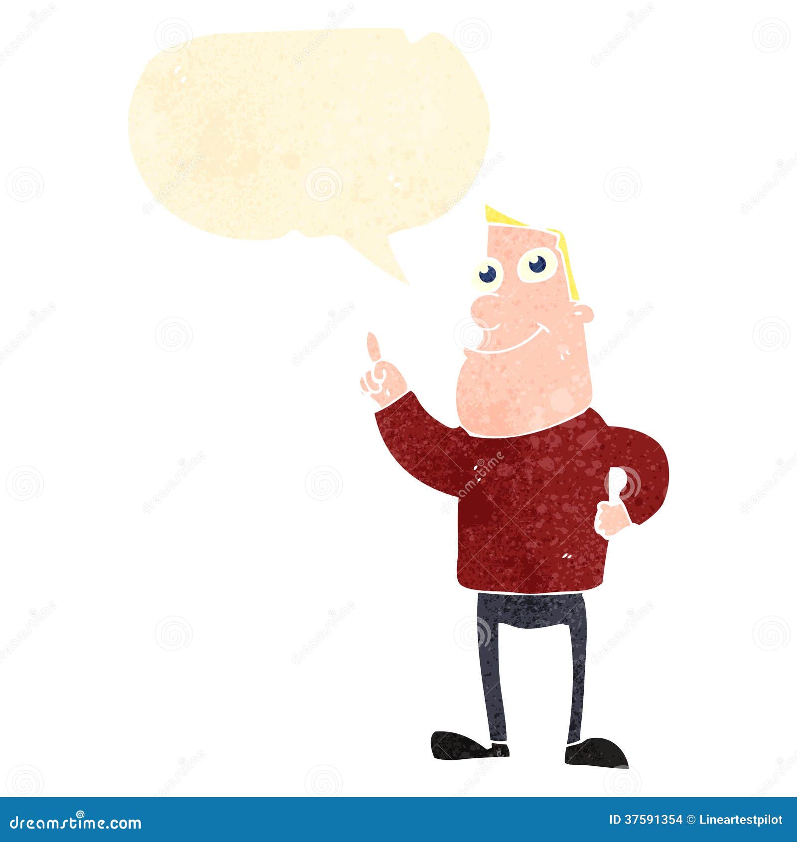 Retro Cartoon Man with Idea Stock Vector - Illustration of bubble ...
