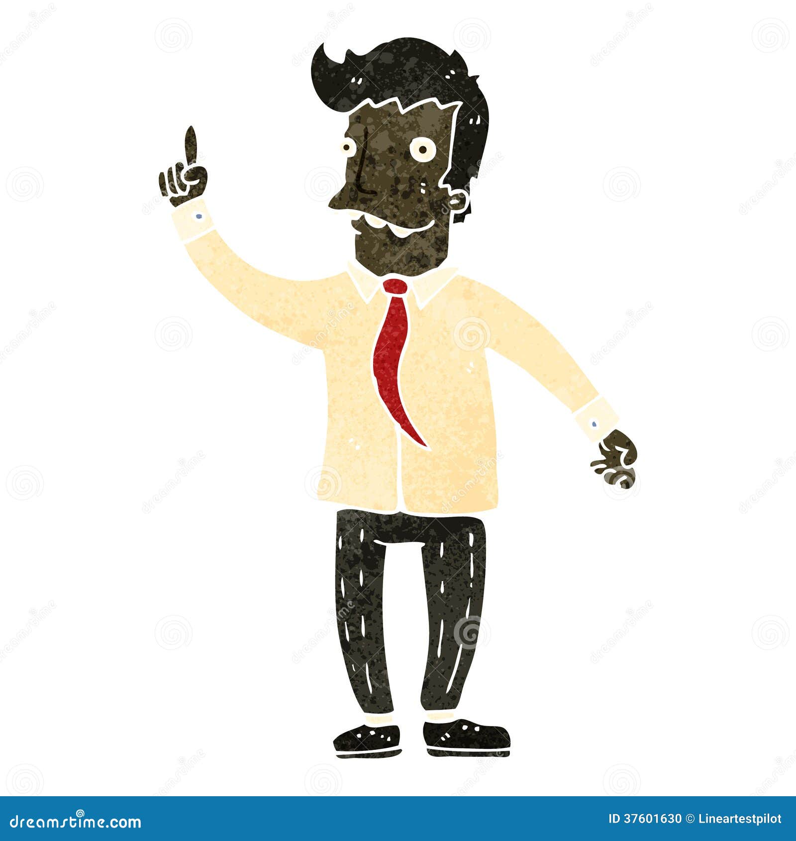Retro Cartoon Man with Idea Stock Illustration - Illustration of drawn ...