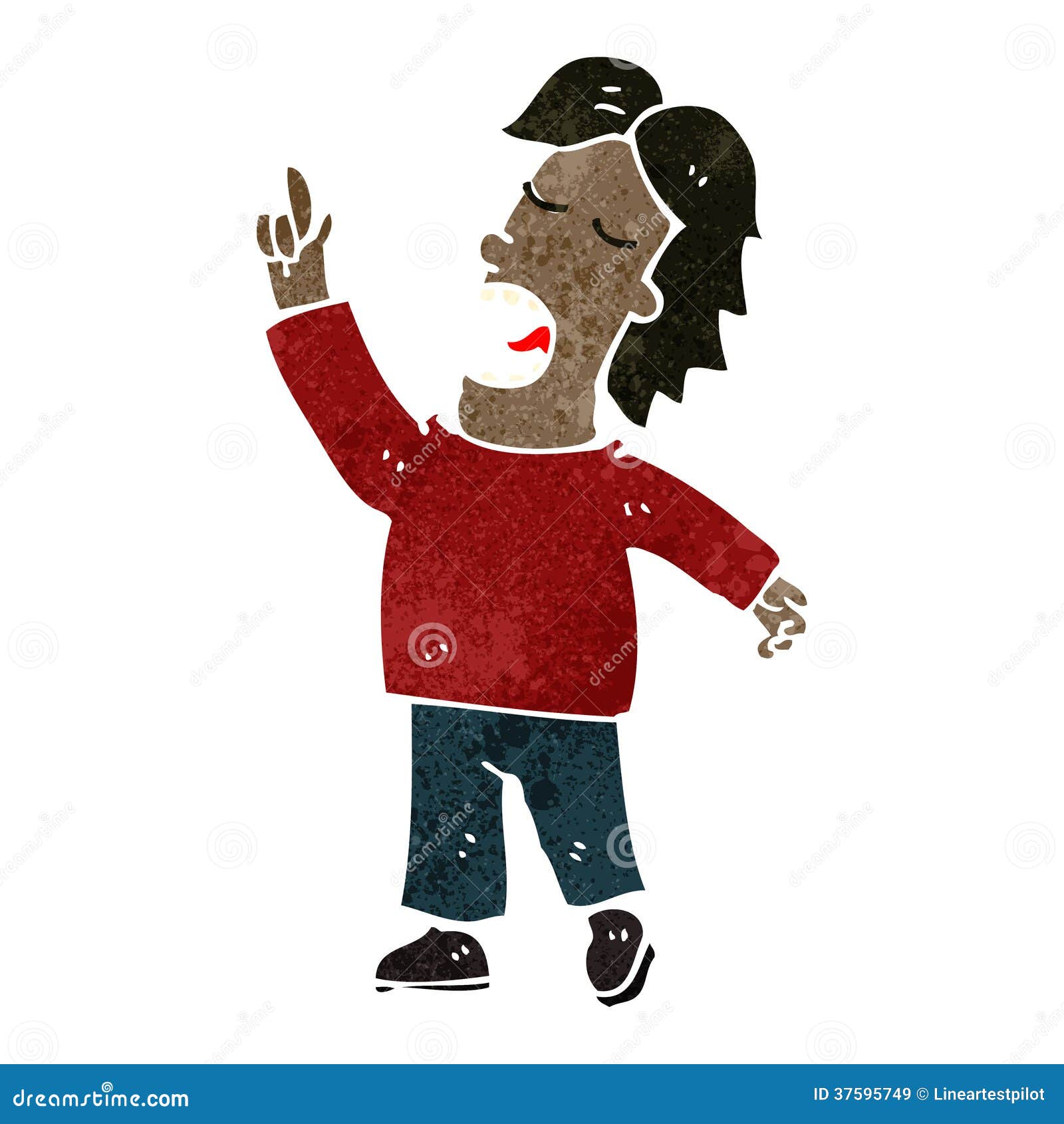 Retro Cartoon Man Making His Point Stock Vector - Illustration of ...