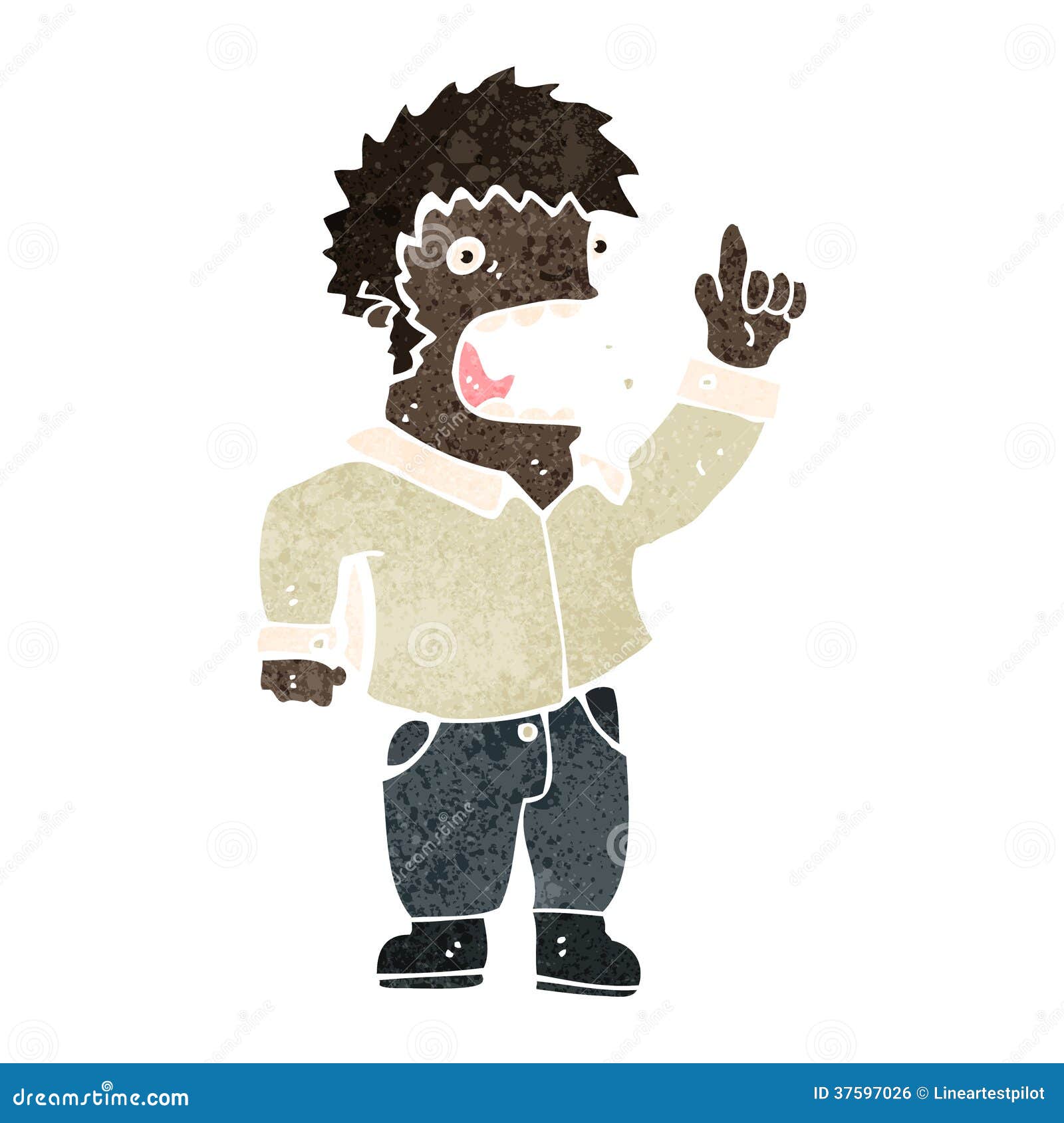 Retro Cartoon Man Making His Point Stock Illustration - Illustration of ...