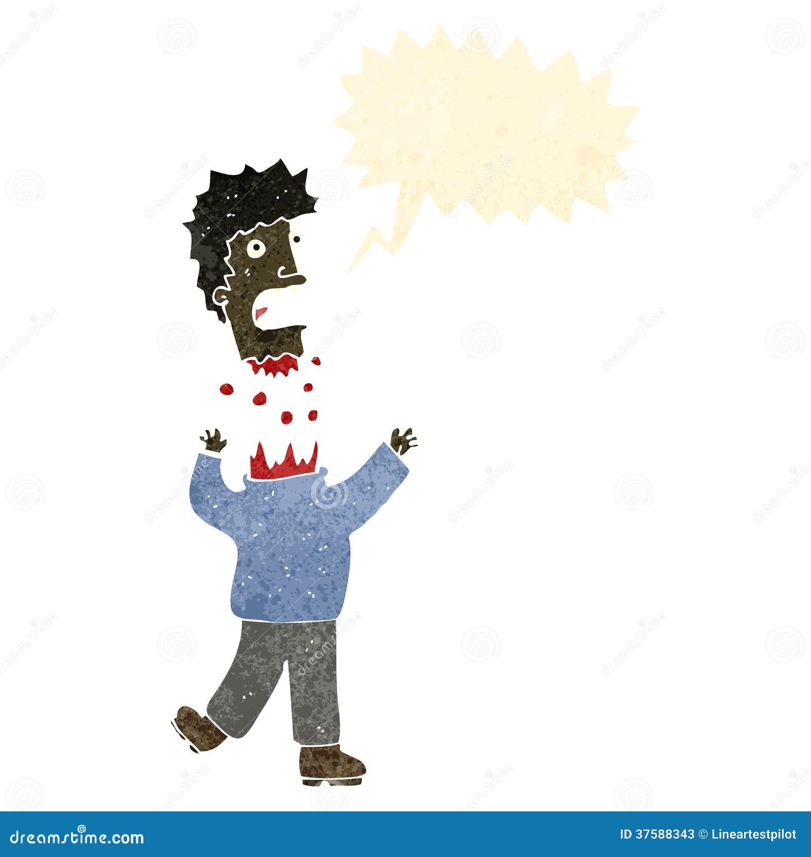 Retro Cartoon Man with Severed Head Stock Illustration - Illustration ...