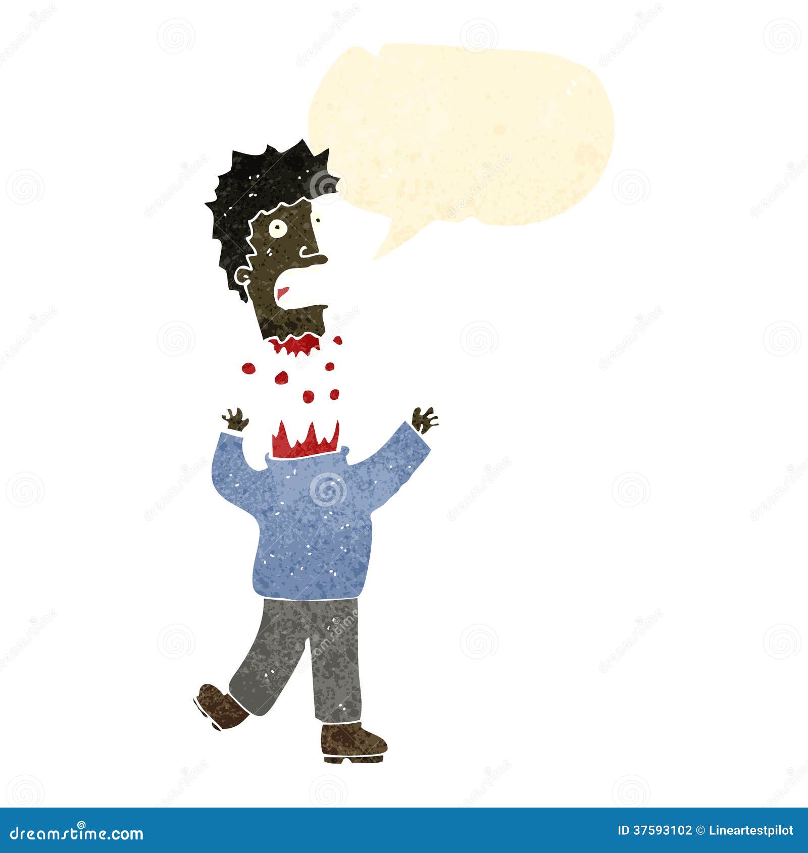 Retro Cartoon Man with Severed Head Stock Vector - Illustration of ...