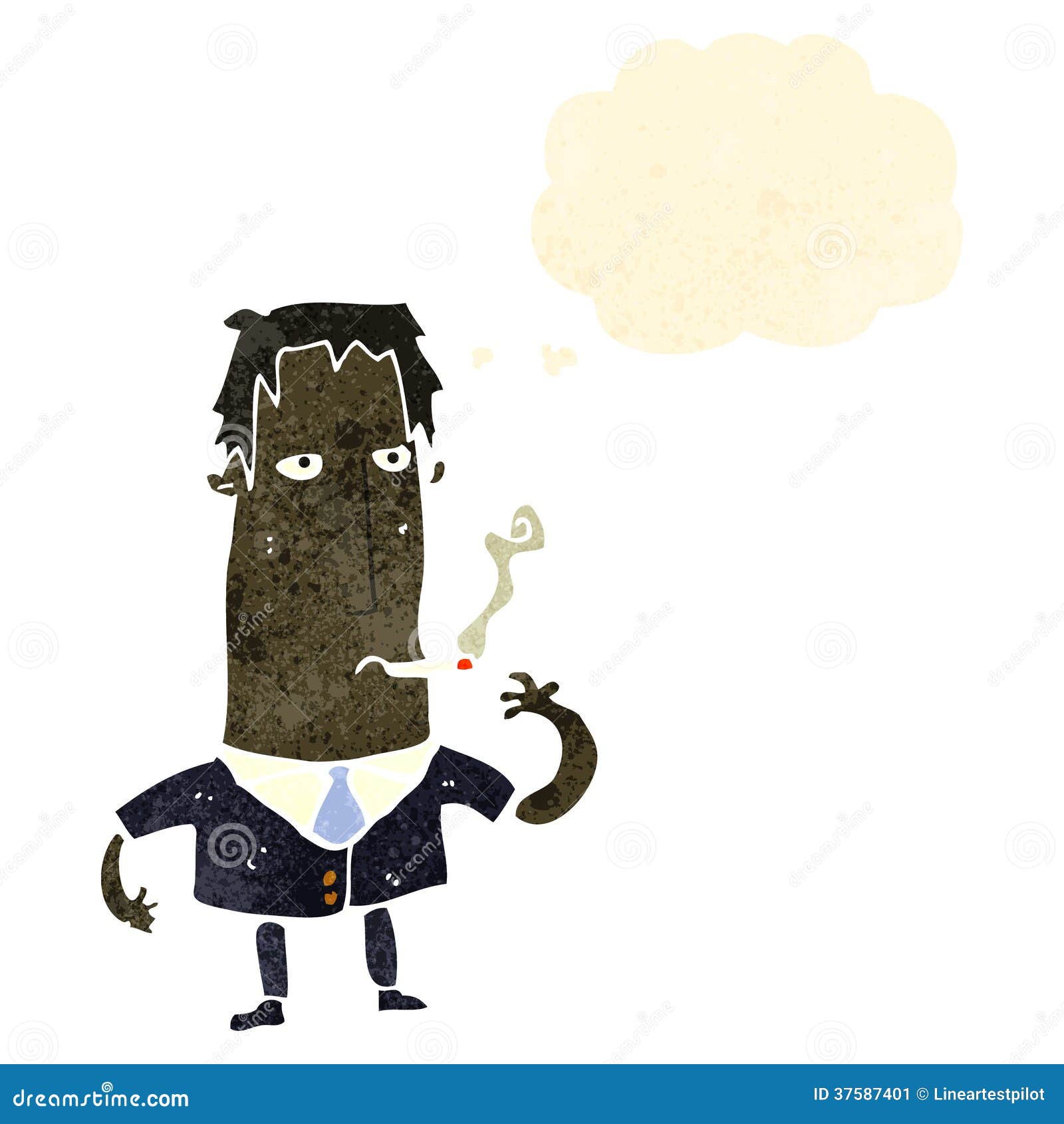 Retro Cartoon Man Smoking Cigarette Stock Vector - Illustration of ...