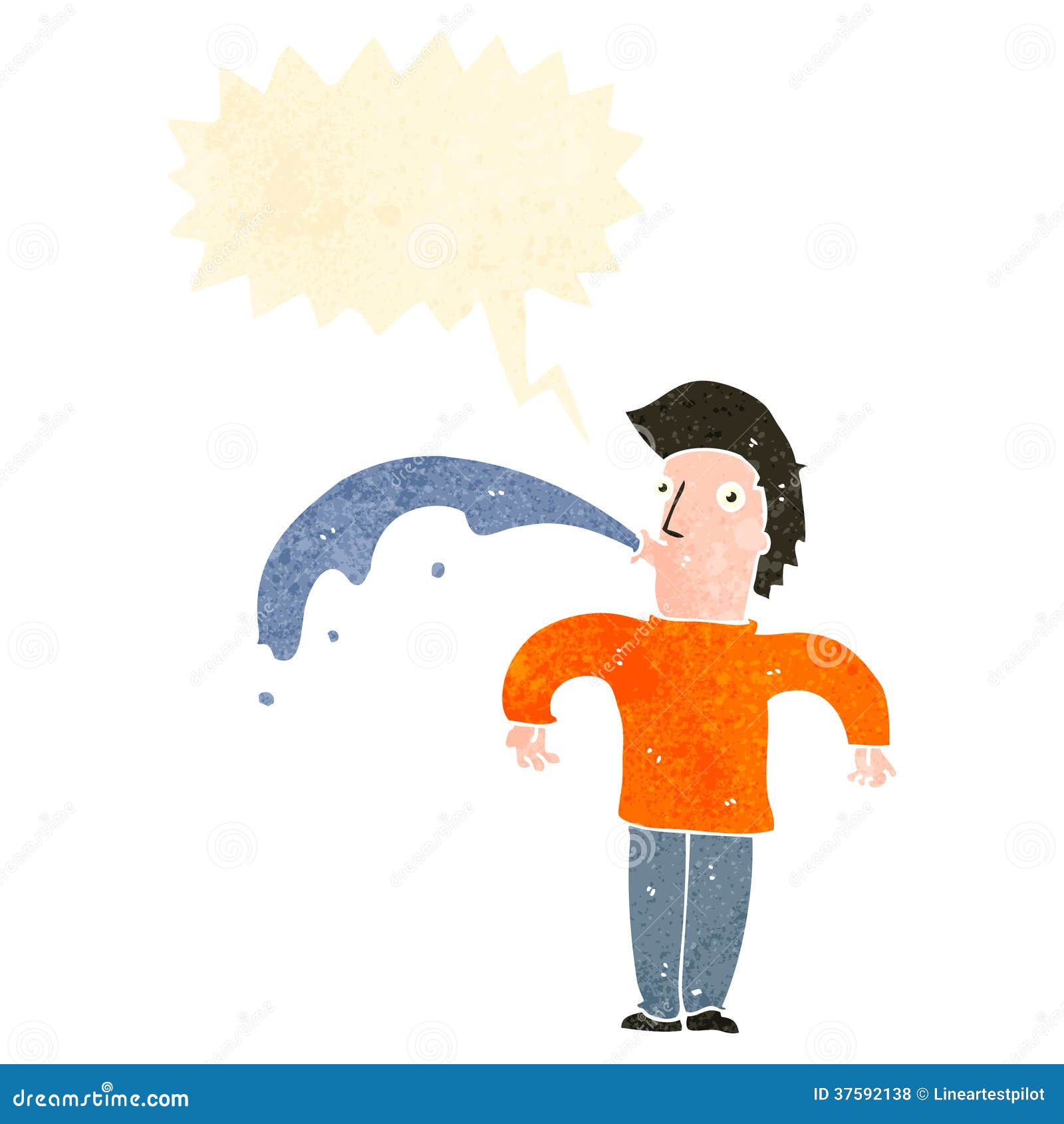 Retro Cartoon Man Spitting Out Water Stock Vector - Illustration of ...