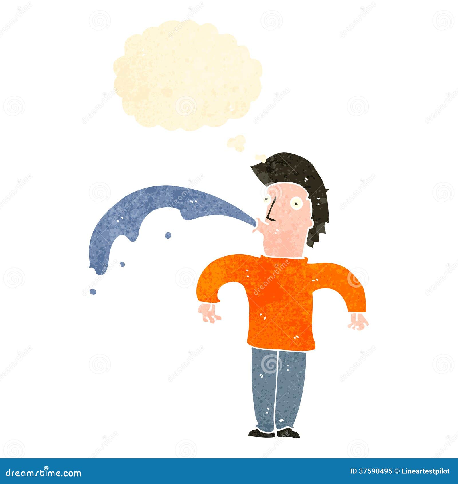 Retro Cartoon Man Spitting Water Stock Vector - Illustration of male ...