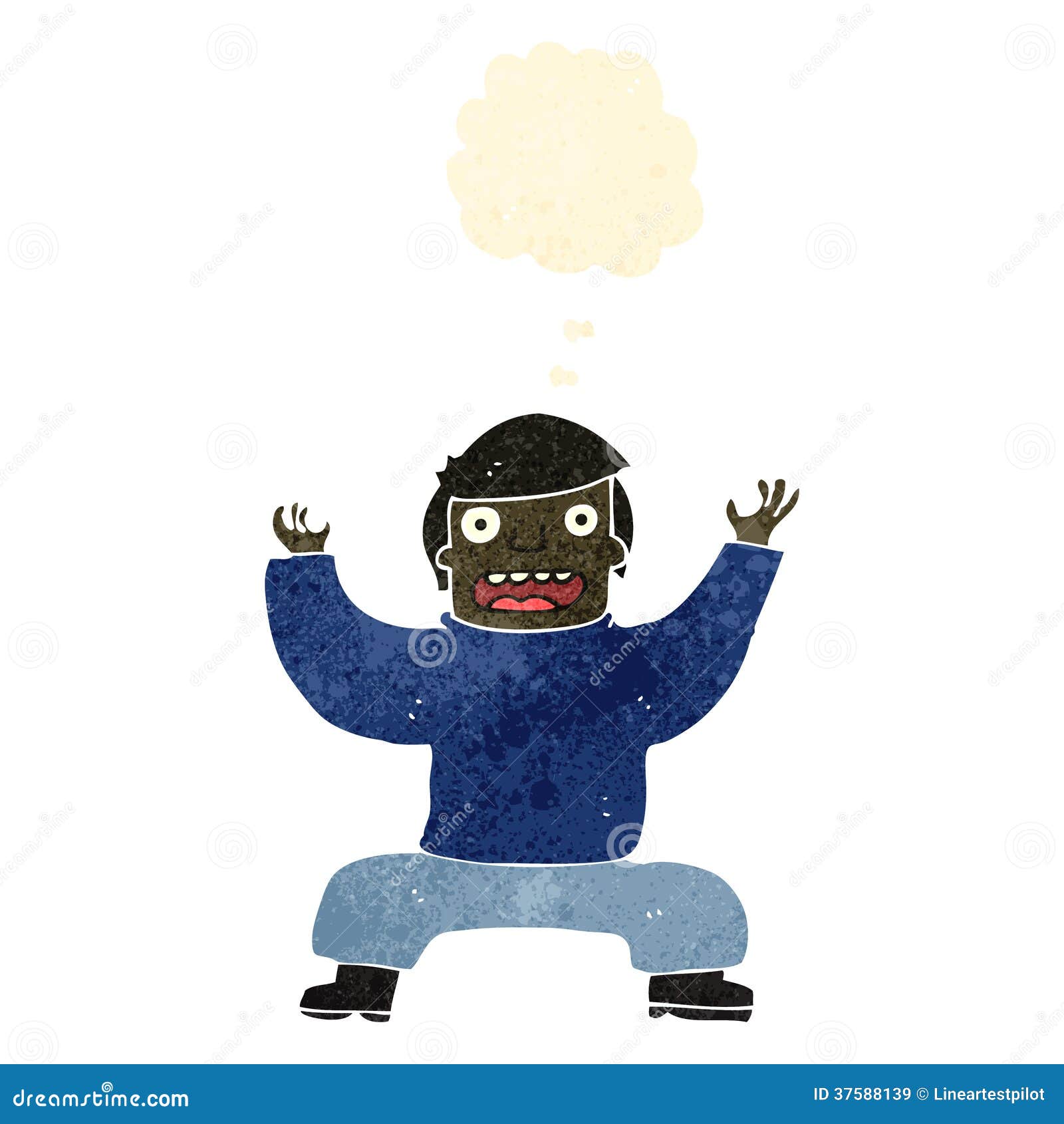 Retro Cartoon Man Squatting Stock Illustration - Illustration of ...