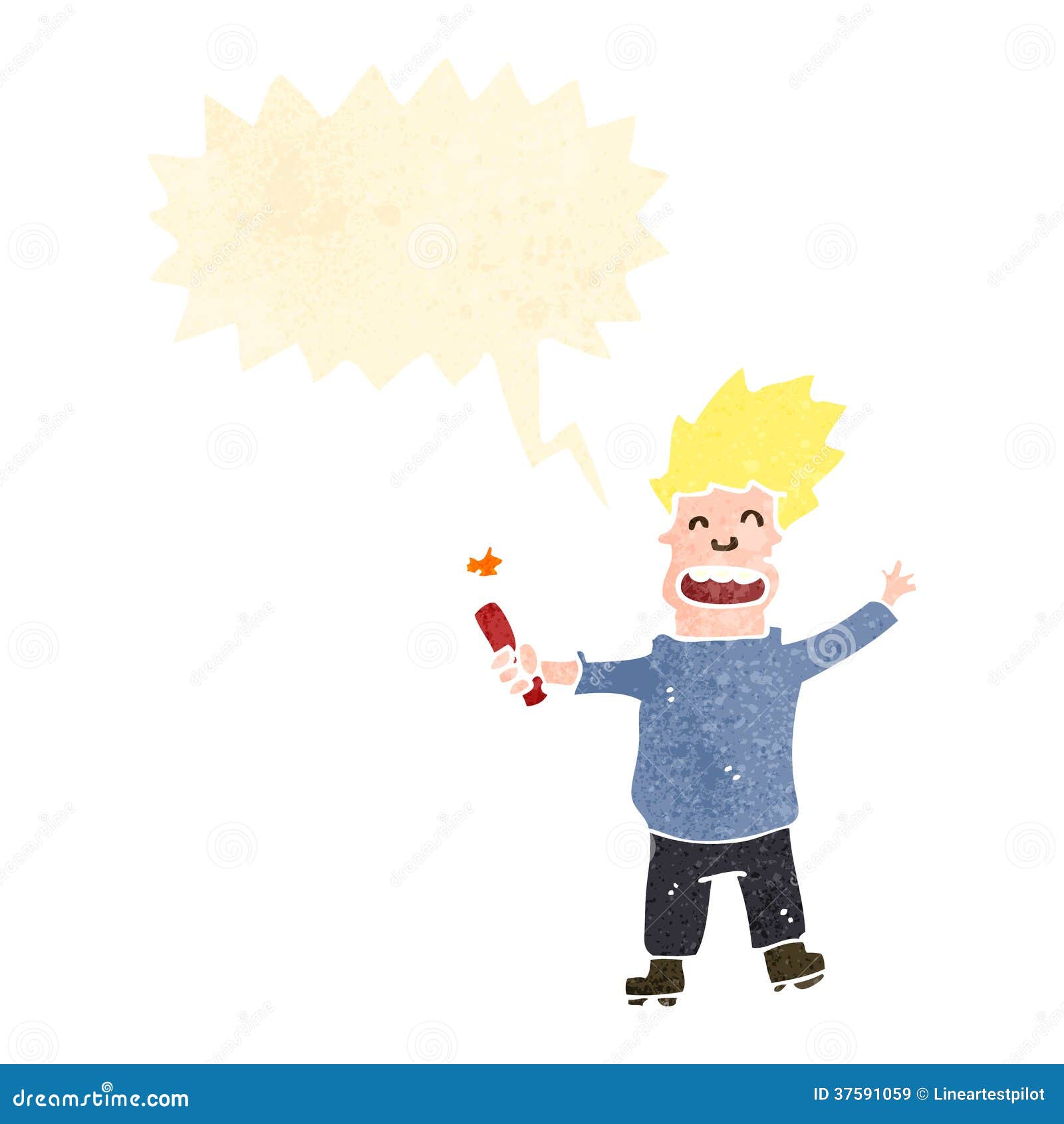 Retro Cartoon Man with Stick of Dynamite Stock Vector - Illustration of ...