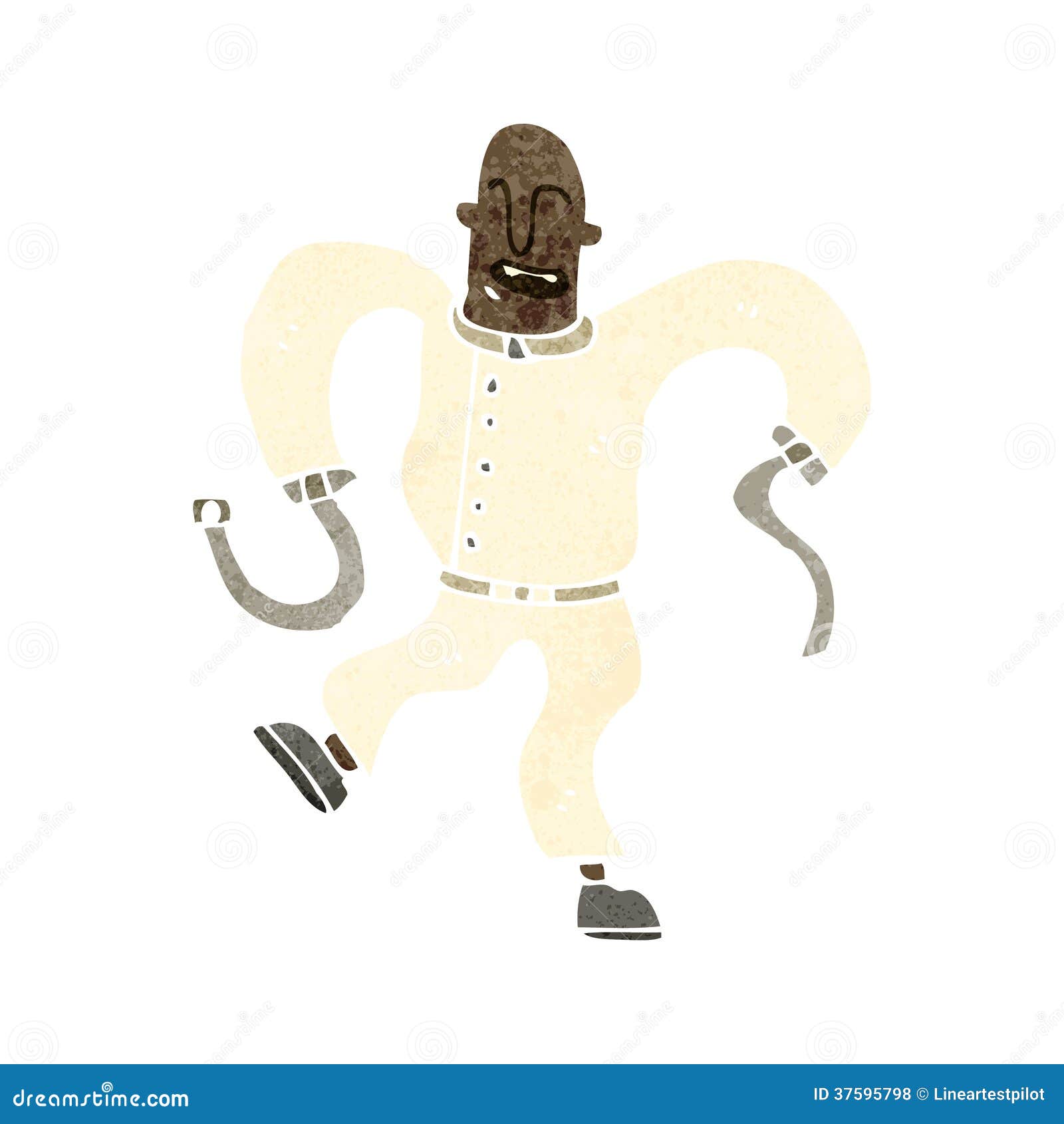 Retro Cartoon Man in Straight Jacket Stock Vector - Illustration of ...