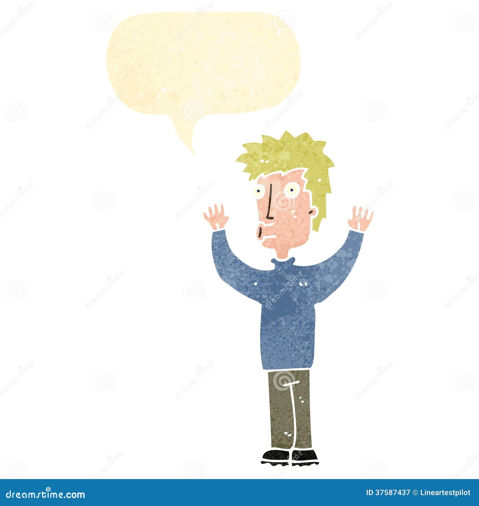 Retro Cartoon Man Surrendering Stock Vector - Illustration of character ...