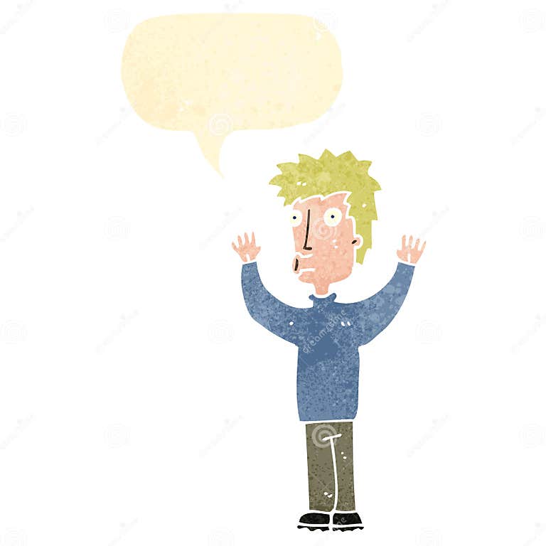 Retro Cartoon Man Surrendering Stock Vector - Illustration of character ...