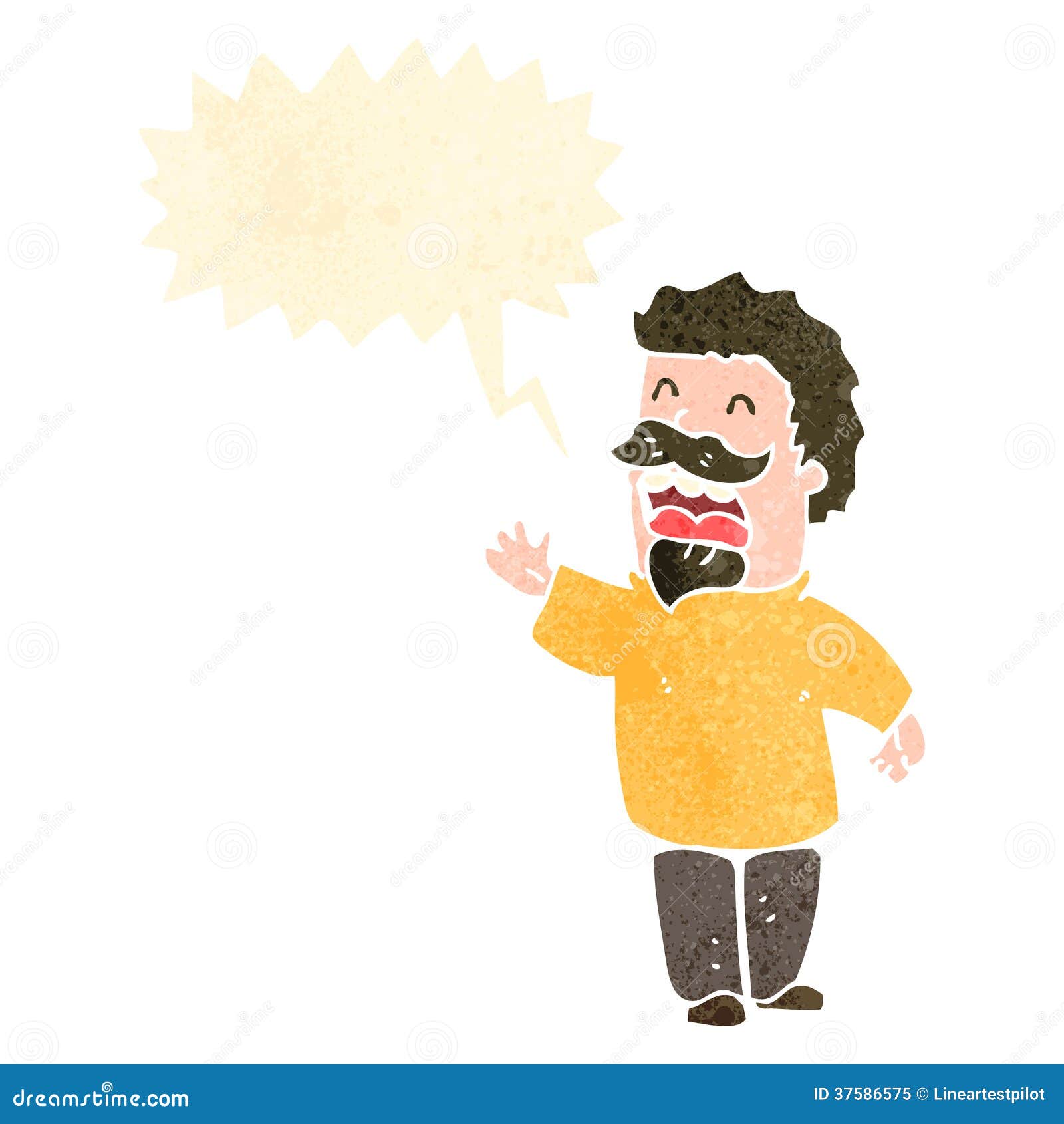 Retro cartoon man talking stock vector. Illustration of crazy - 37586575