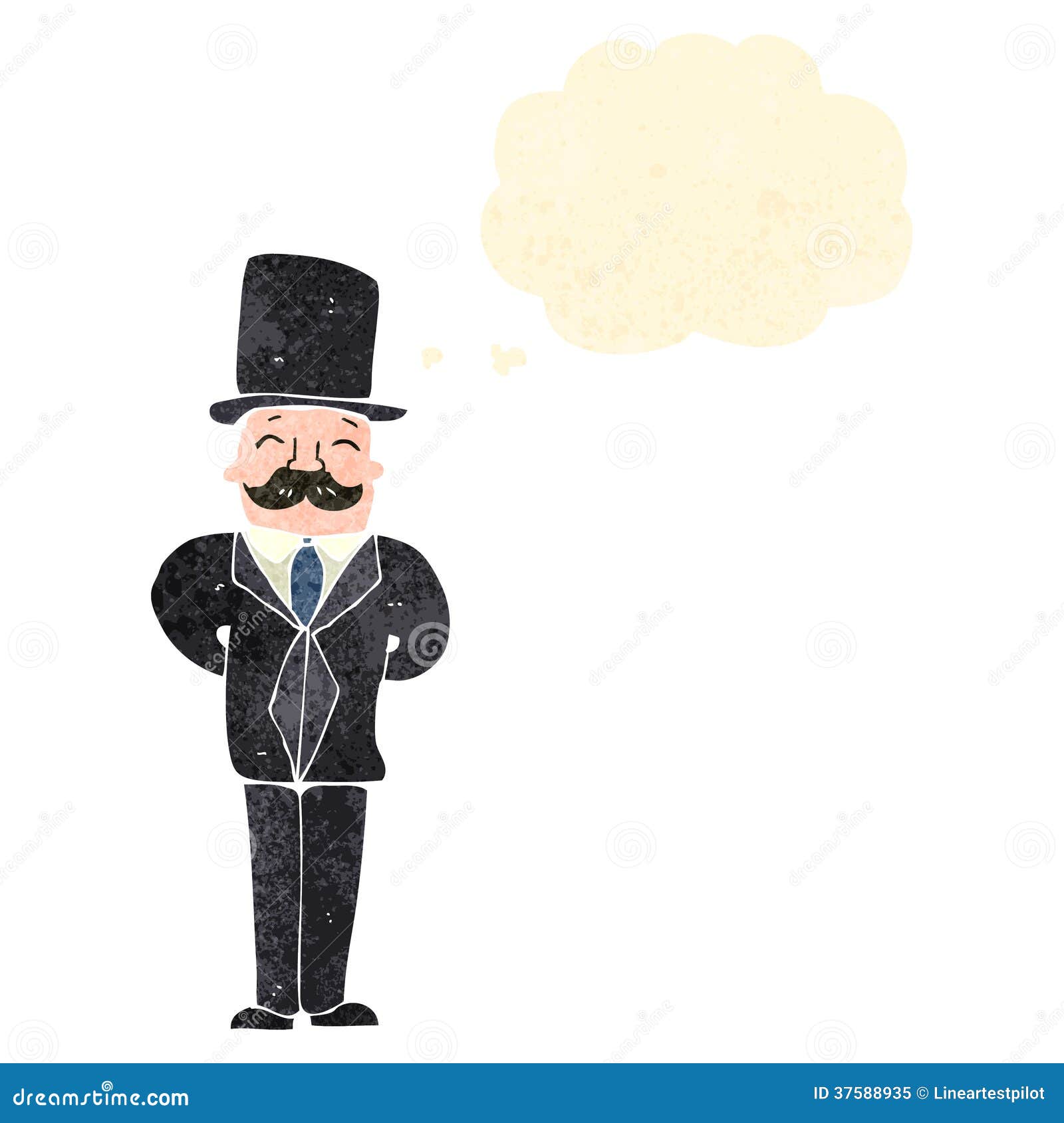 Retro Cartoon Man with Top Hat Stock Illustration - Illustration of ...