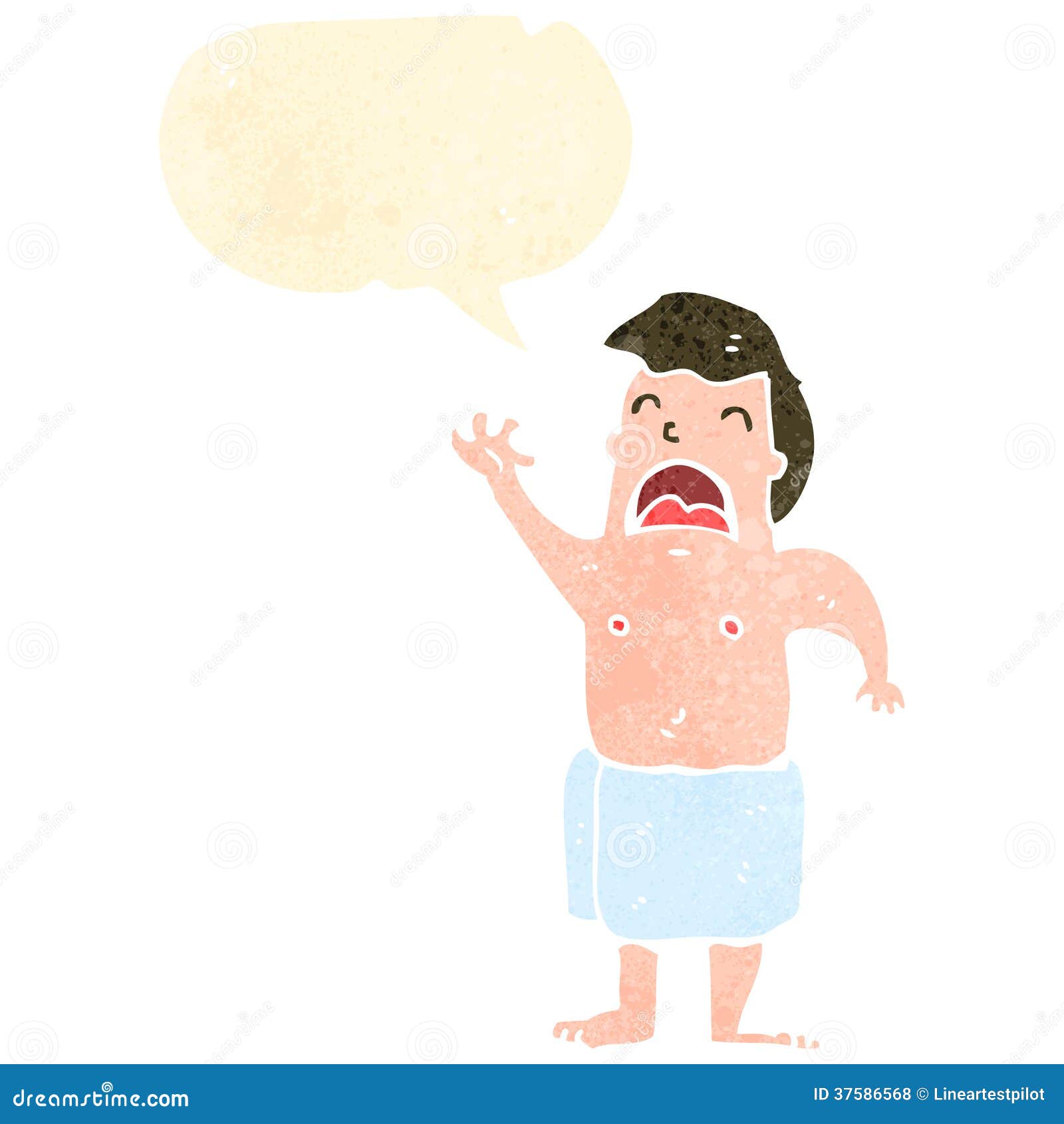 Retro cartoon man in towl, stock vector. Illustration of cute - 37586568