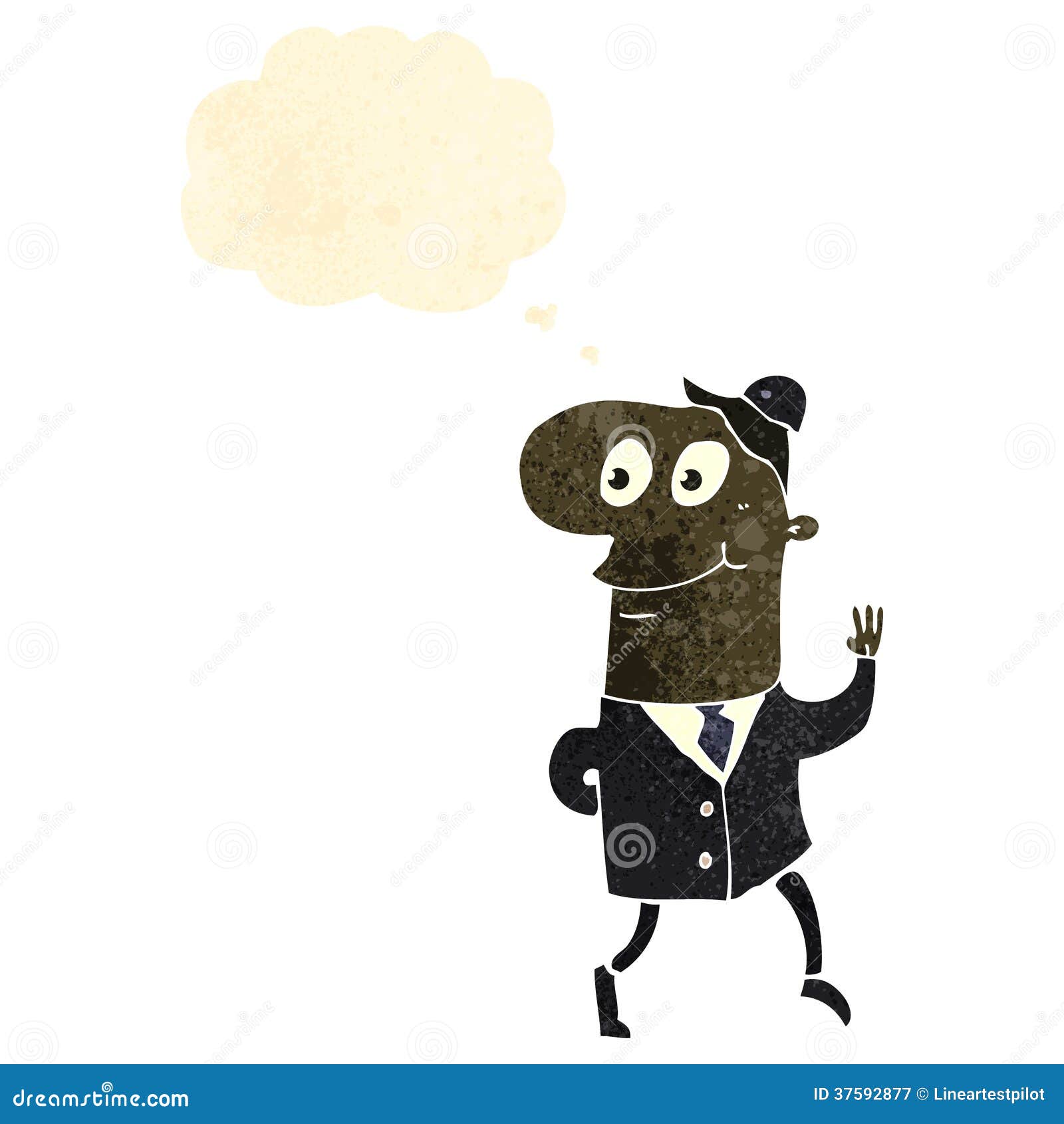 Retro Cartoon Man Walking To Work Stock Vector - Illustration of ...