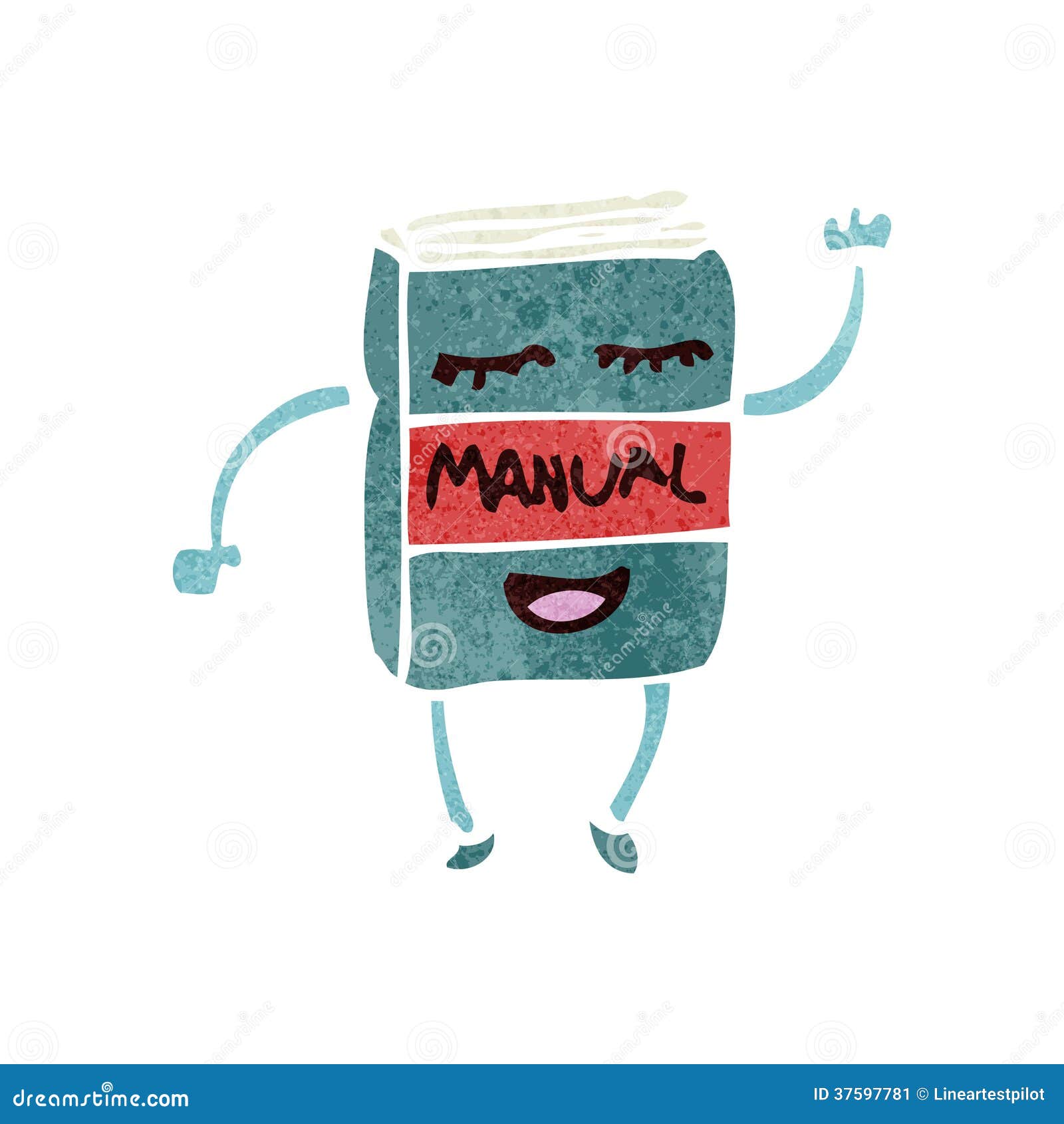 Retro cartoon manual book stock vector. Illustration of fashioned ...