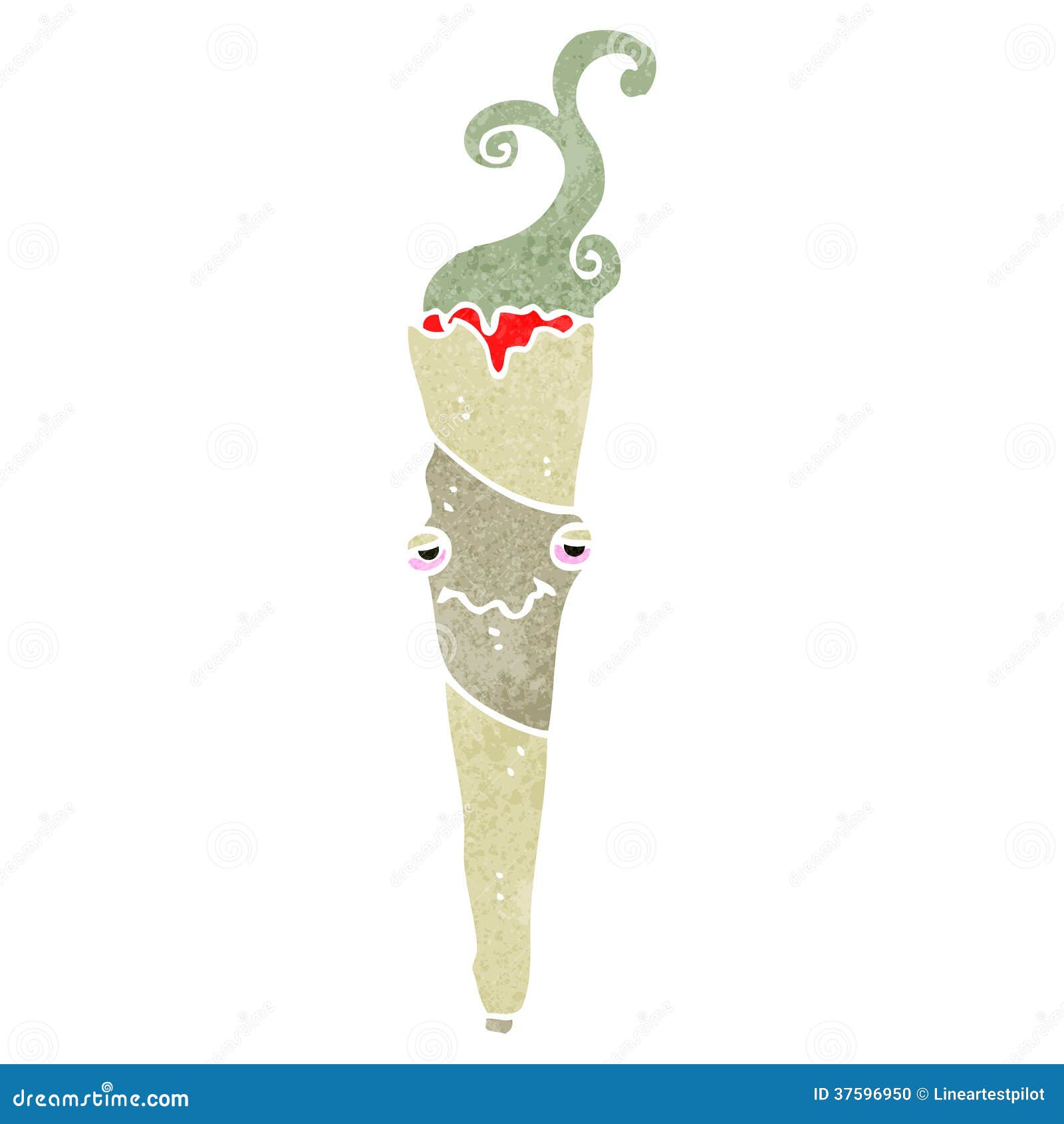 Retro Cartoon Marijuana Joint Stock Illustration - Illustration of ...