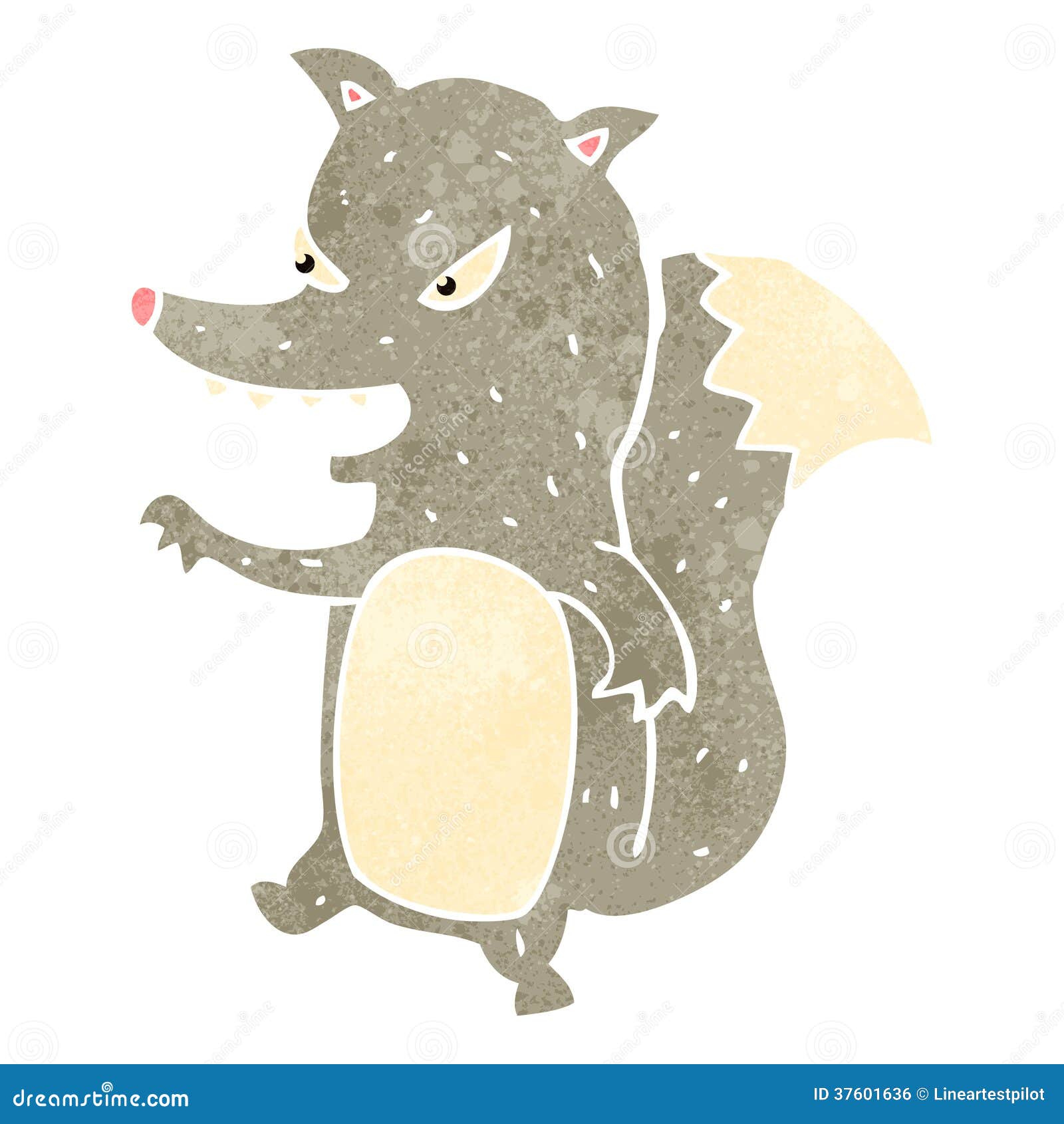 Retro cartoon mean wolf stock illustration. Illustration of cartoon ...