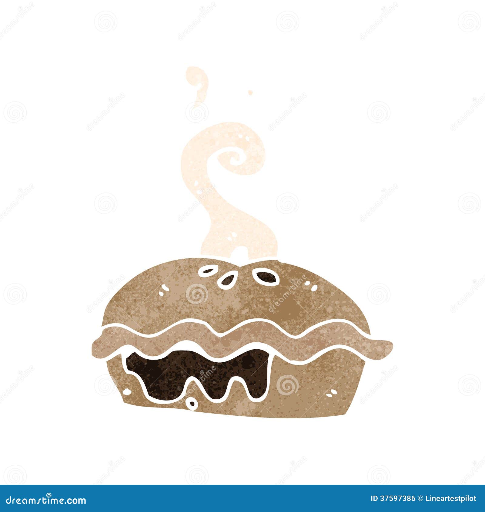 Retro cartoon meat pie stock illustration. Illustration of character ...