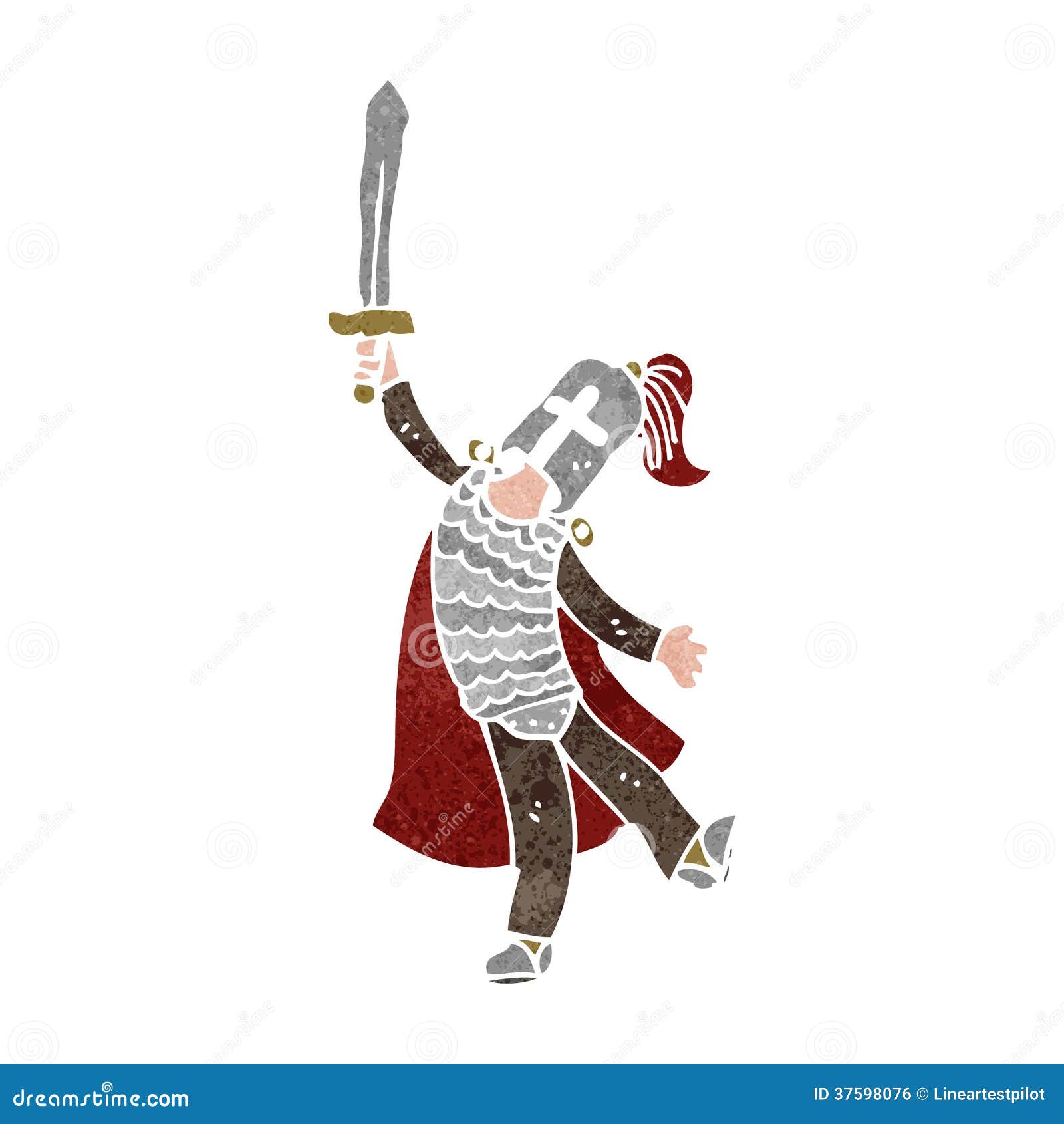 Retro Cartoon Medieval Knight Stock Vector - Illustration of retro ...