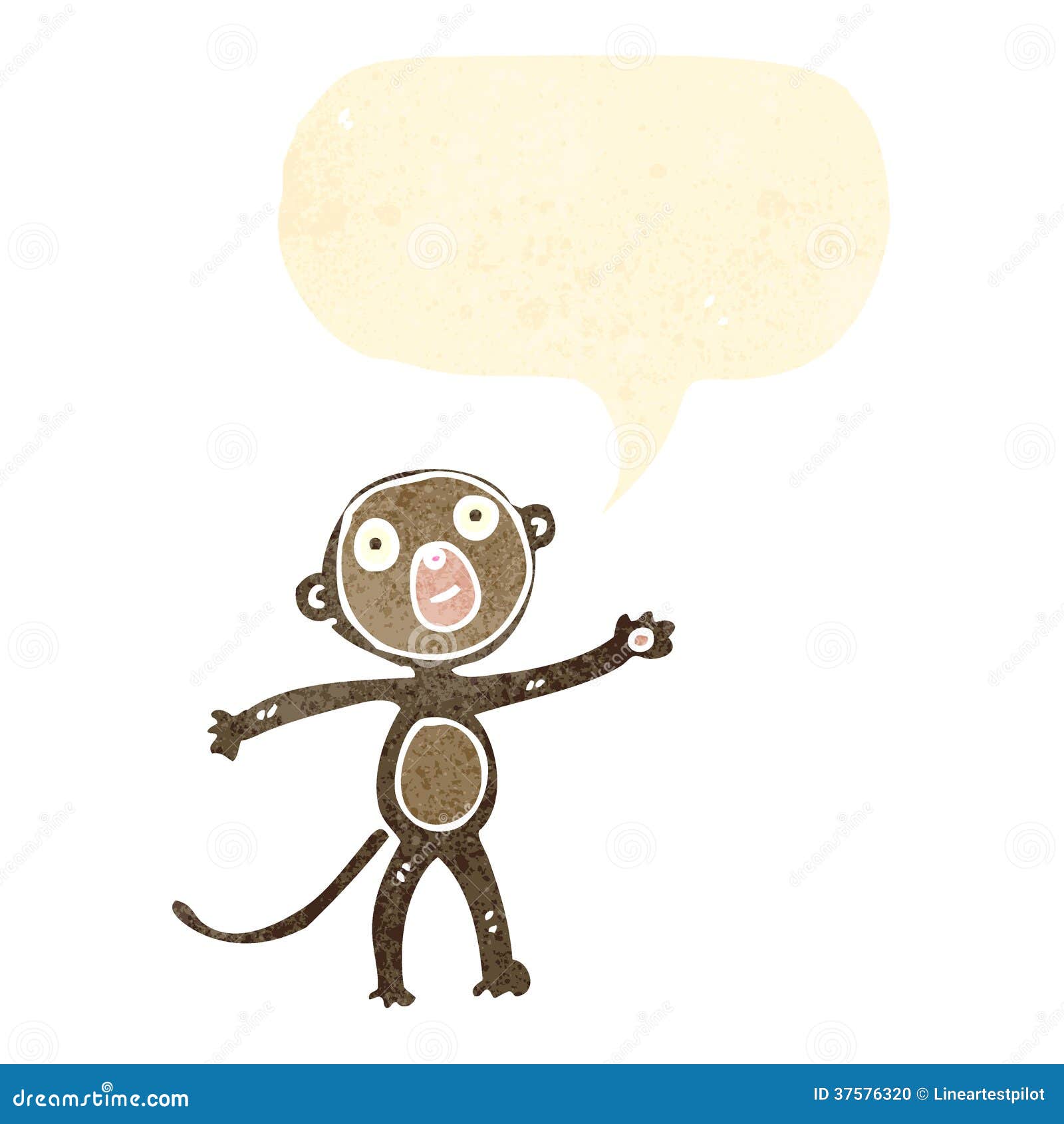 Retro cartoon monkey stock vector. Illustration of artwork - 37576320