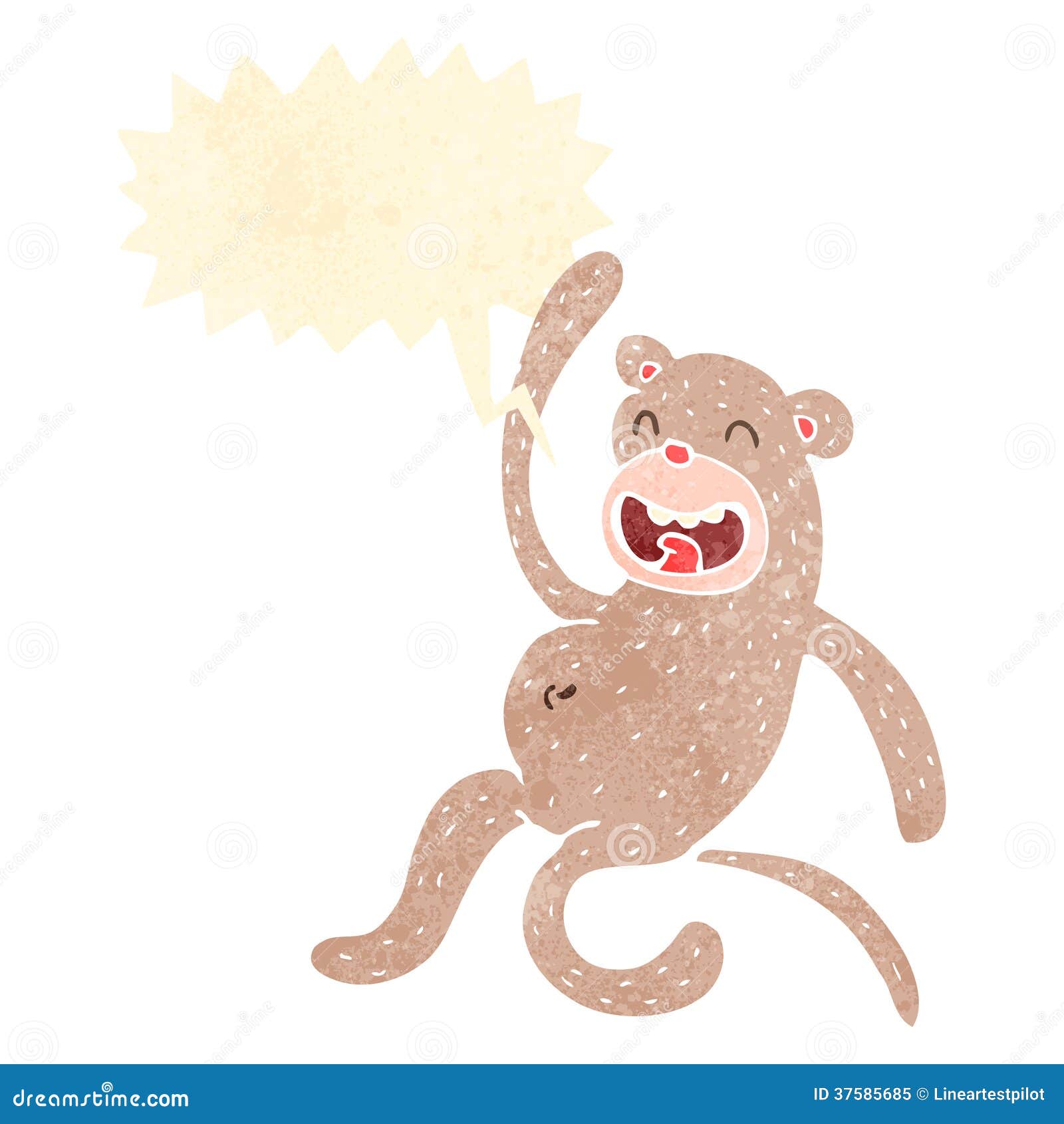 Retro cartoon monkey stock vector. Illustration of watercolor - 37585685