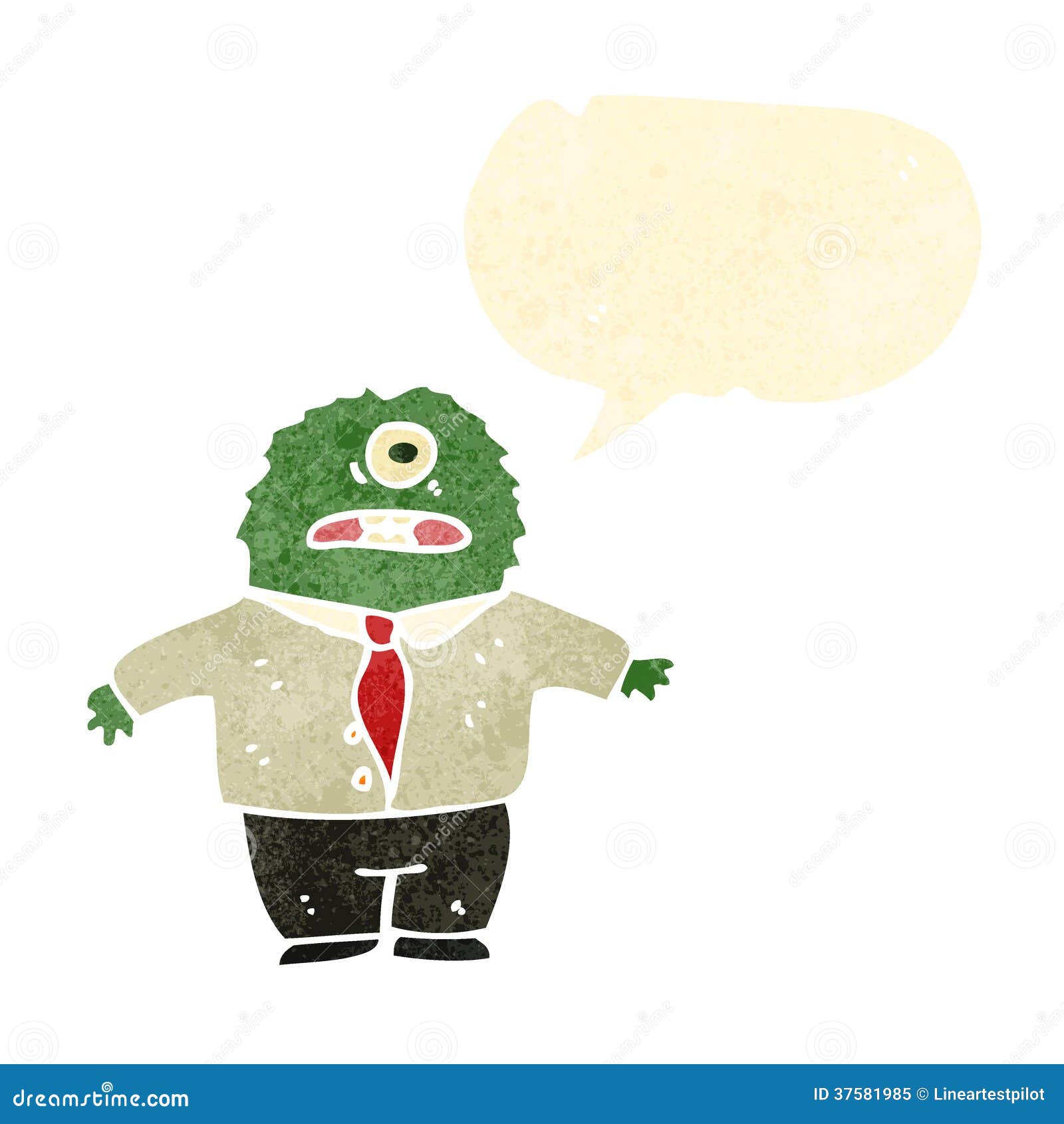 Retro cartoon monster boss stock vector. Illustration of alien - 37581985