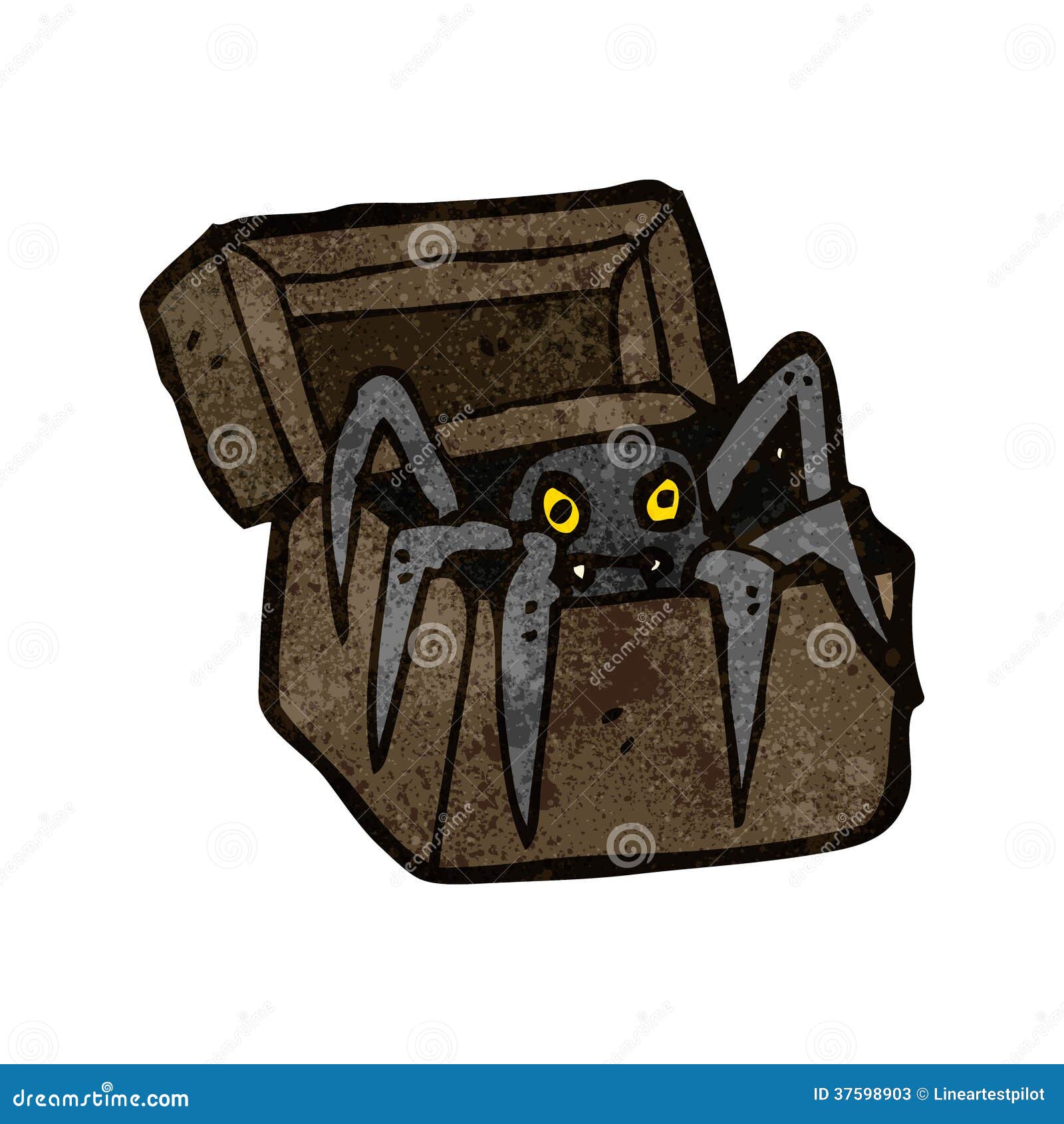 Retro Cartoon Monster in Box Stock Vector - Illustration of hand ...