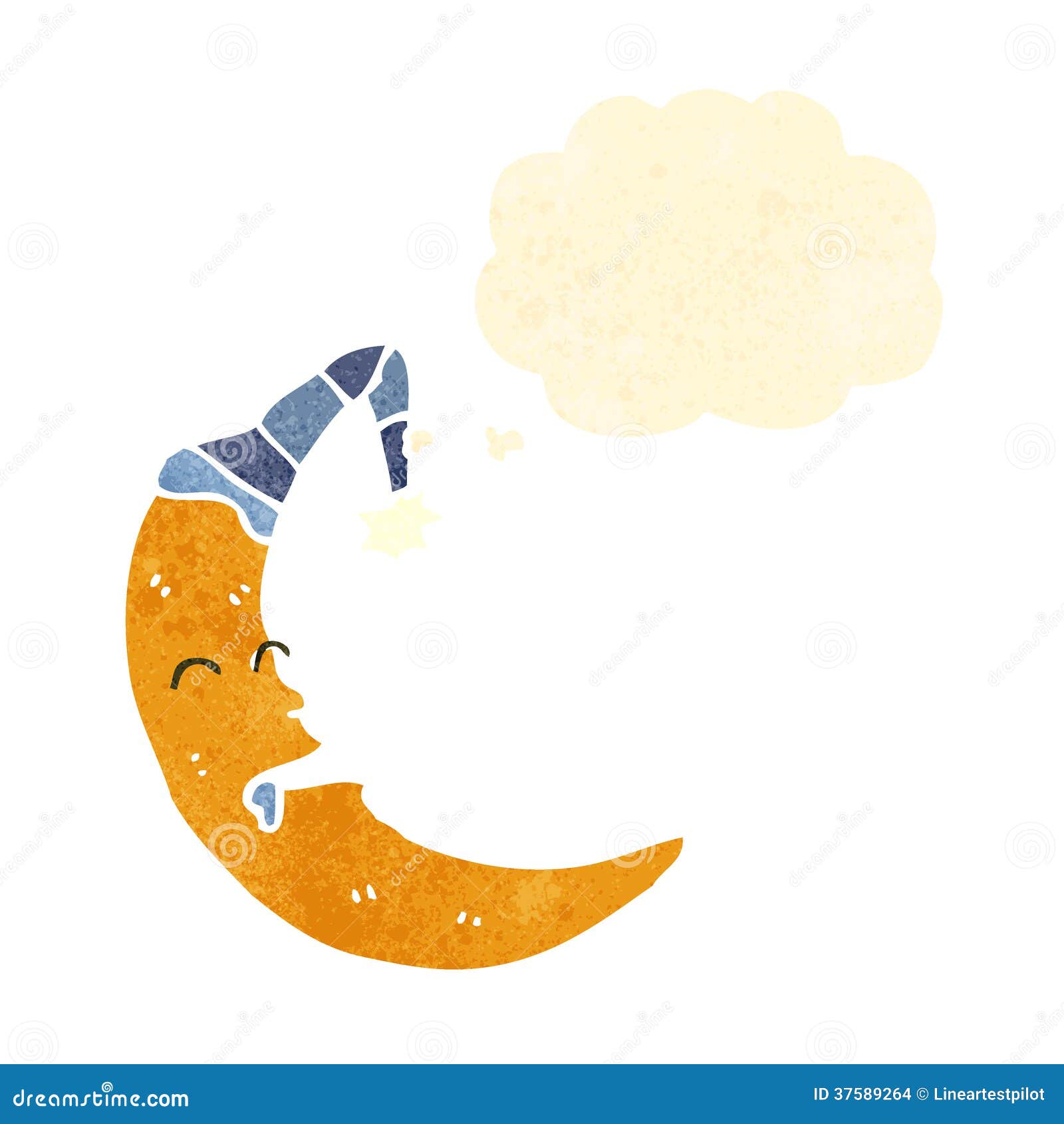 Retro cartoon moon stock vector. Illustration of painted - 37589264
