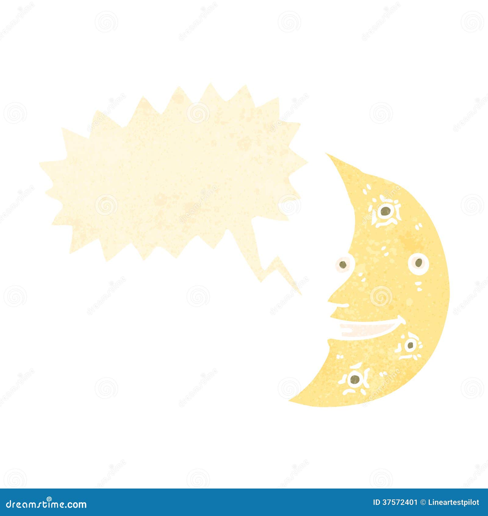 Retro Cartoon Moon Character Stock Vector - Illustration of drawing ...