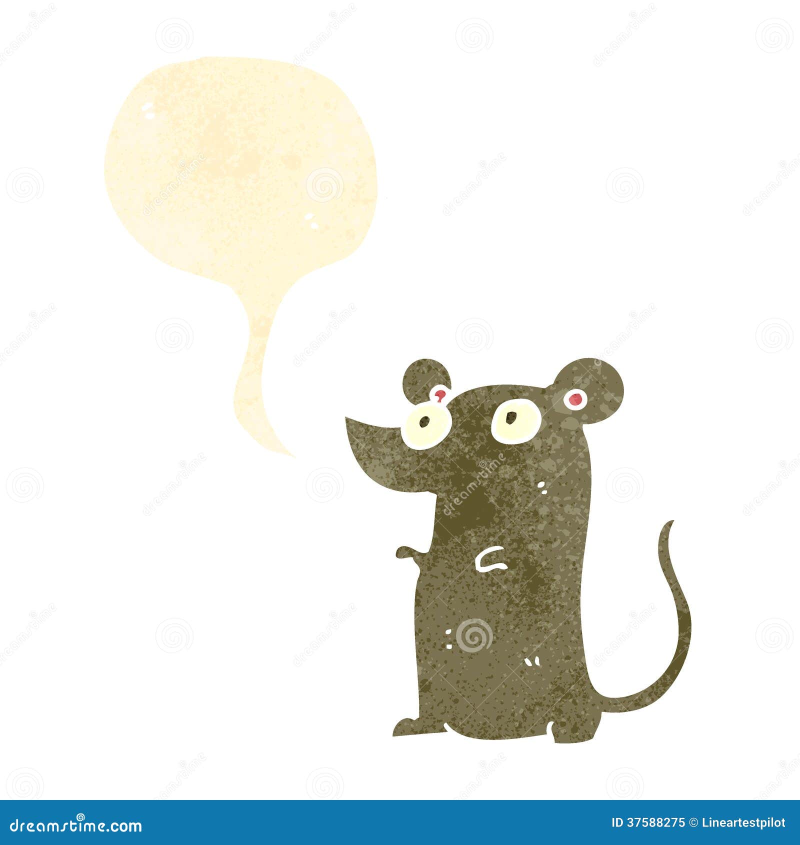 Retro Cartoon Mouse Squeaking Stock Vector - Illustration of drawing ...