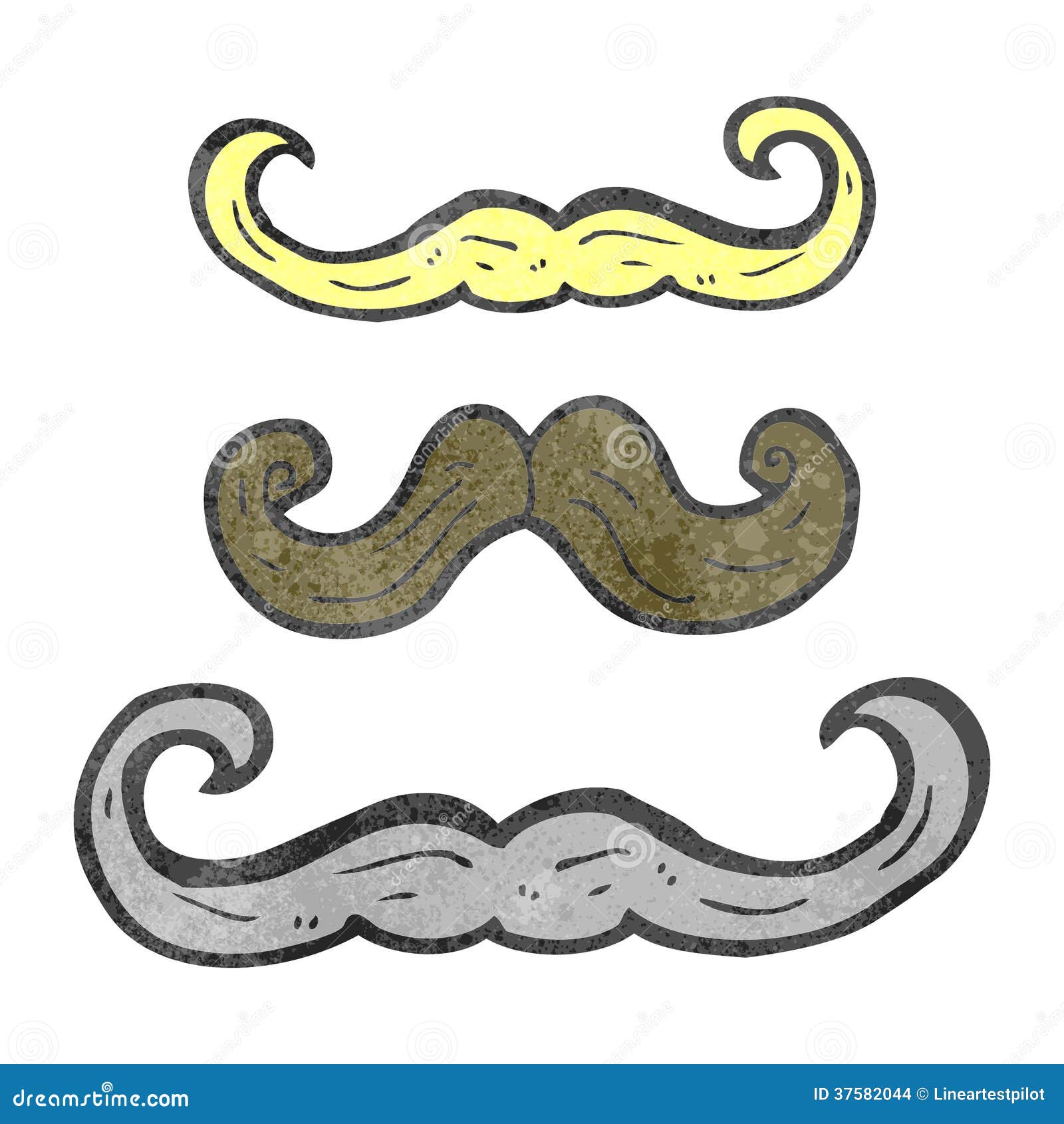 Retro cartoon mustaches stock vector. Illustration of drawn - 37582044