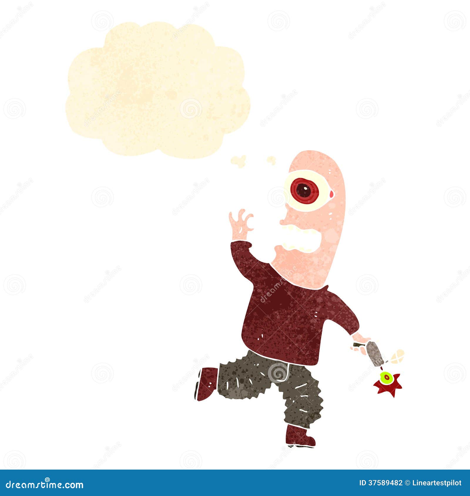 Retro cartoon mutant man stock illustration. Illustration of drawing ...