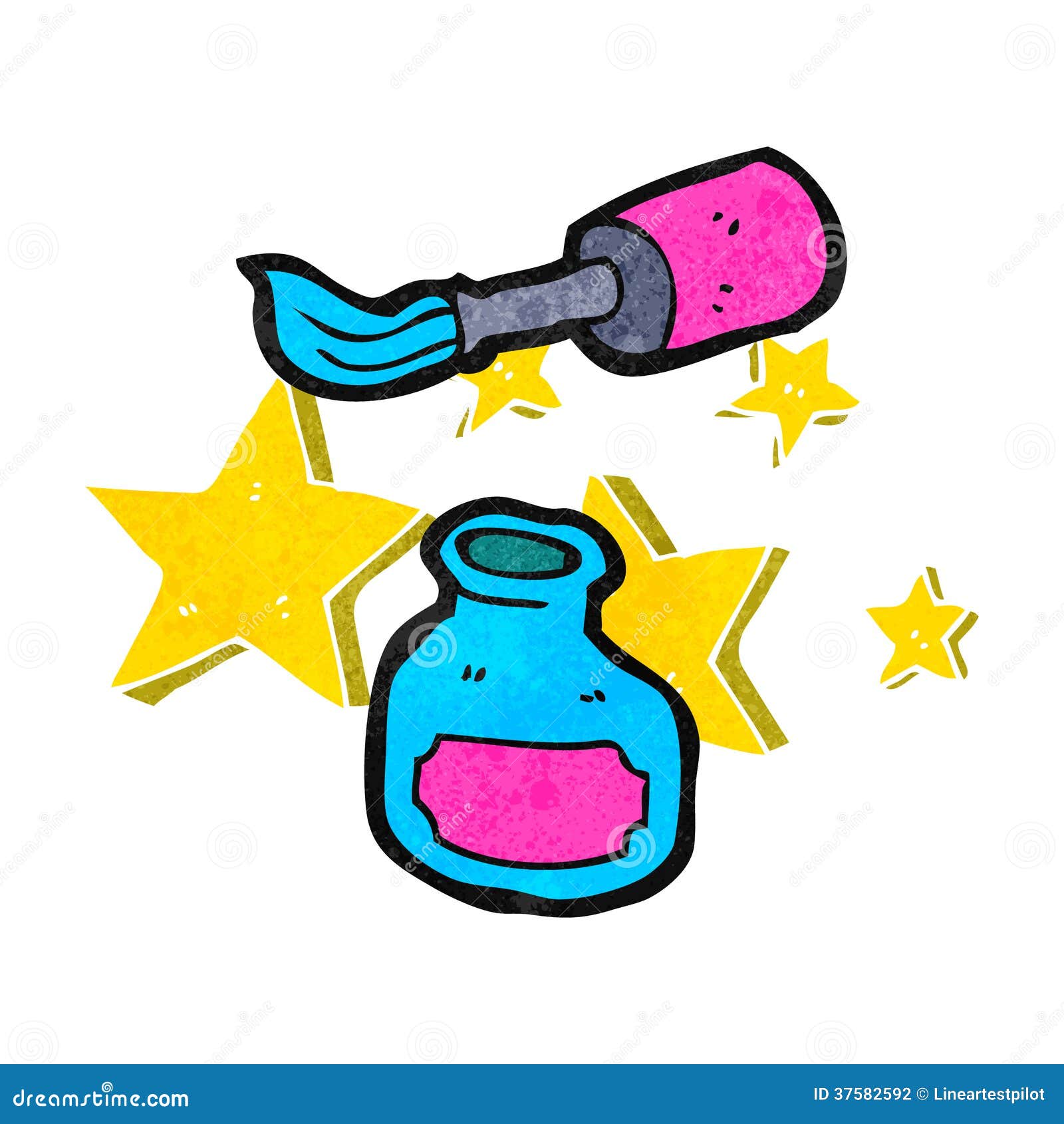 Retro cartoon nail polish stock vector. Illustration of textured - 37582592
