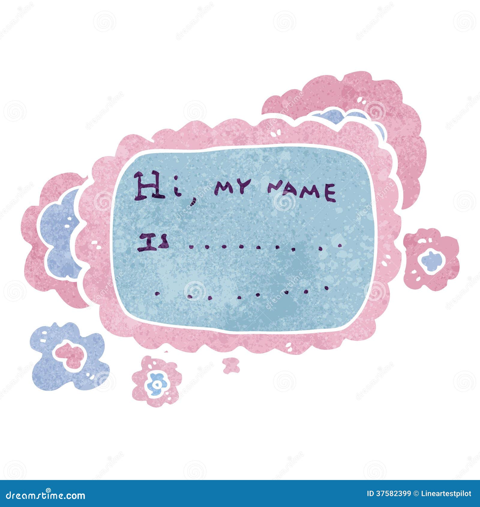 Retro cartoon name tag stock vector. Illustration of crazy - 37582399