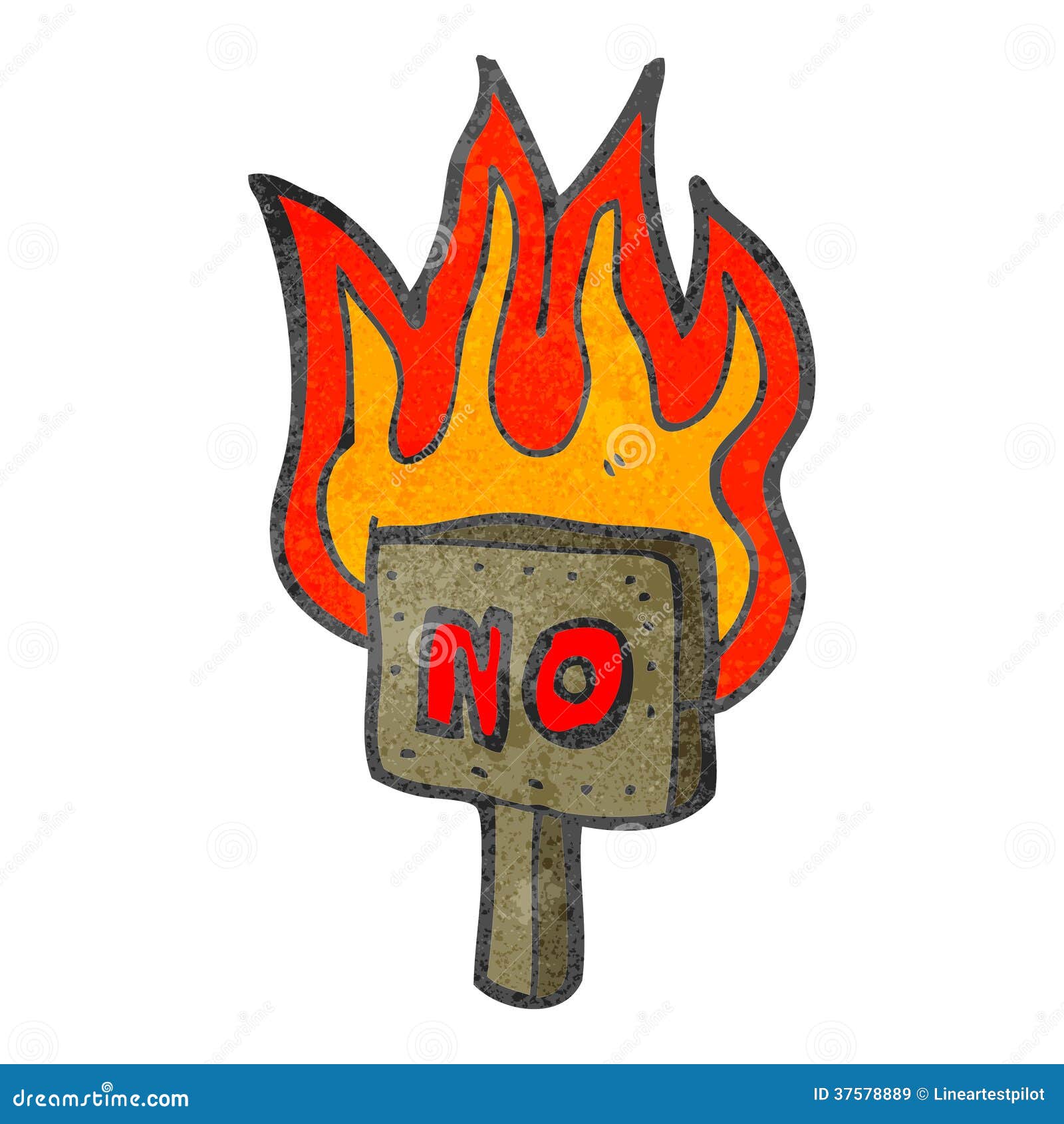 Retro cartoon no sign post stock vector. Illustration of hand - 37578889