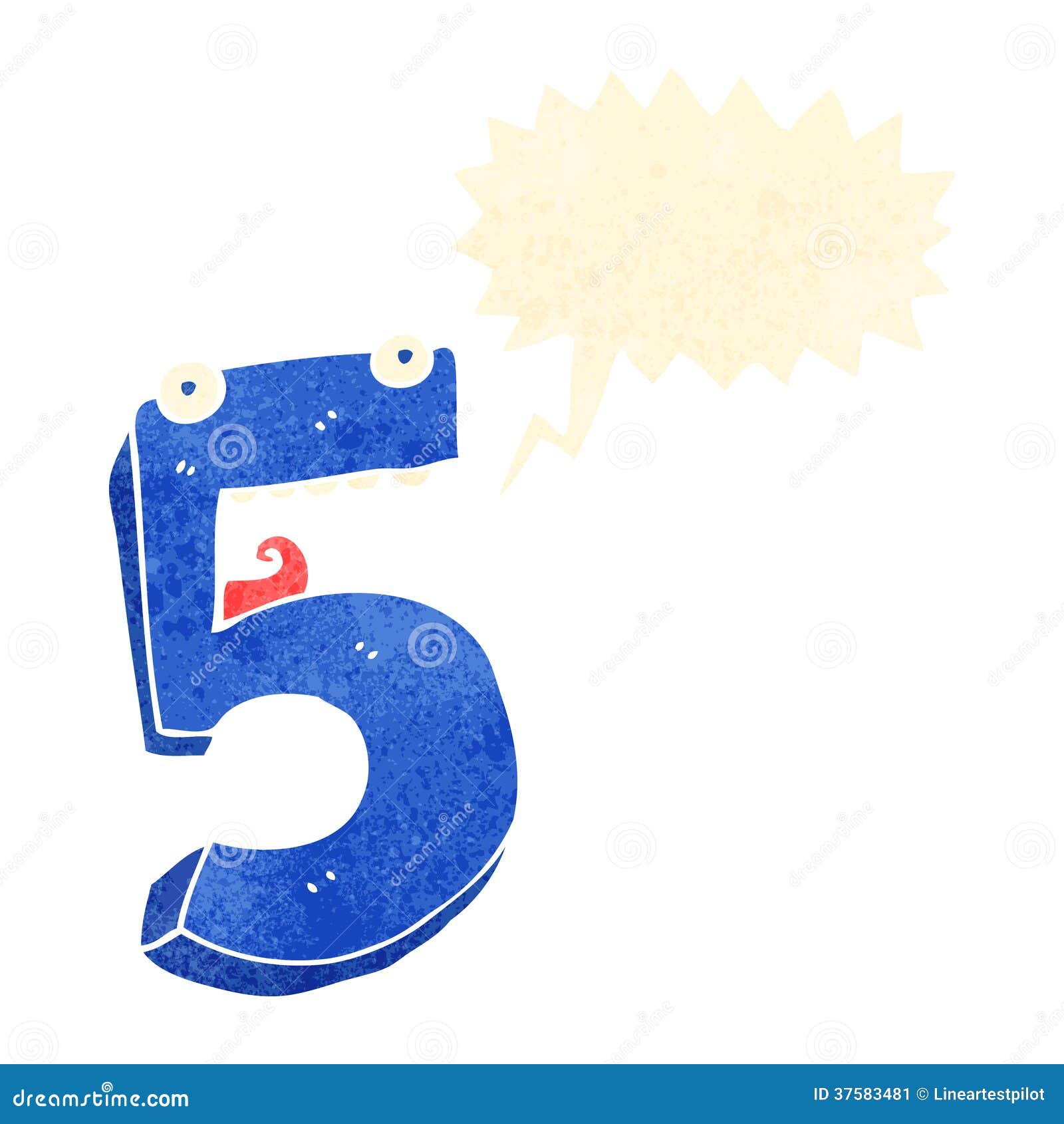 Retro Cartoon Number Five Speech Bubble Stock Illustrations – 4 Retro ...