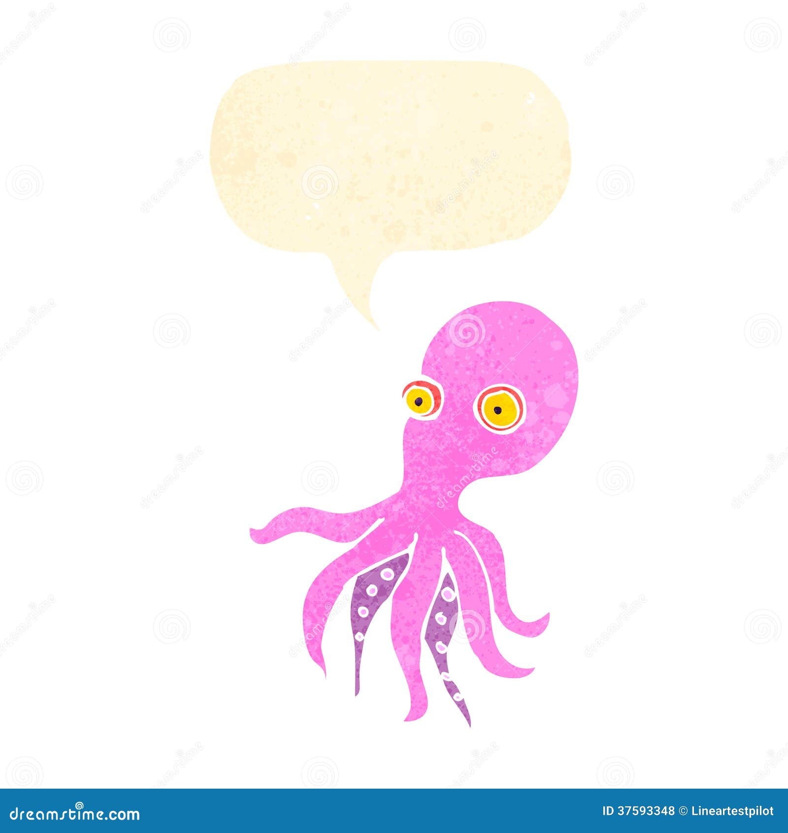 Retro cartoon octopus stock vector. Illustration of speak - 37593348