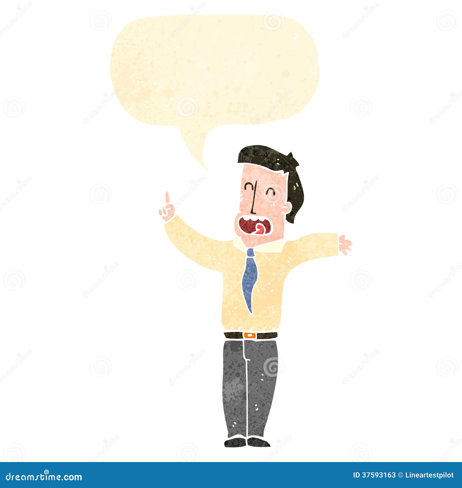 Retro Cartoon Office Man Giving Orders Stock Vector - Illustration of ...