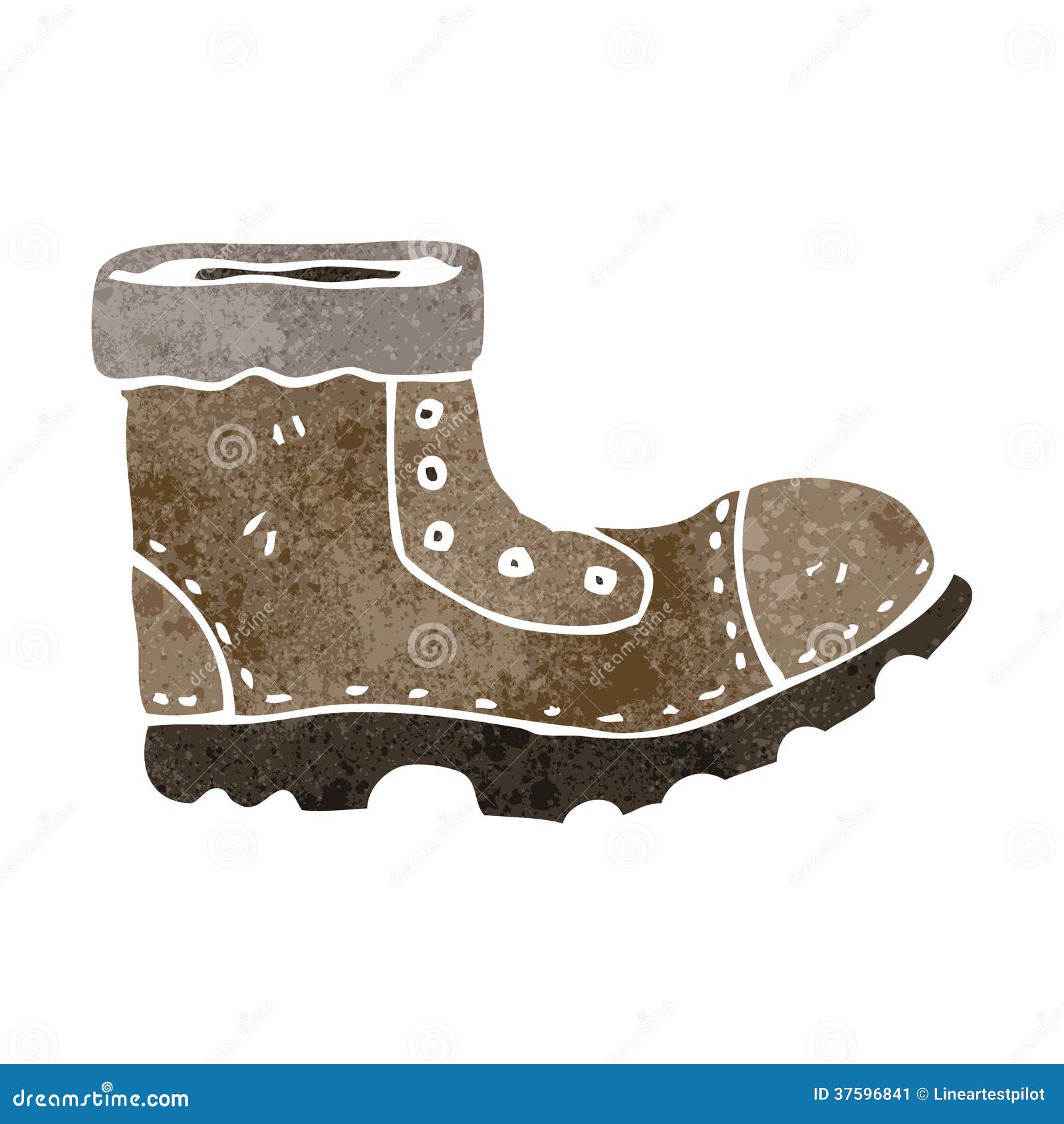 Retro cartoon old boot stock illustration. Illustration of textured ...