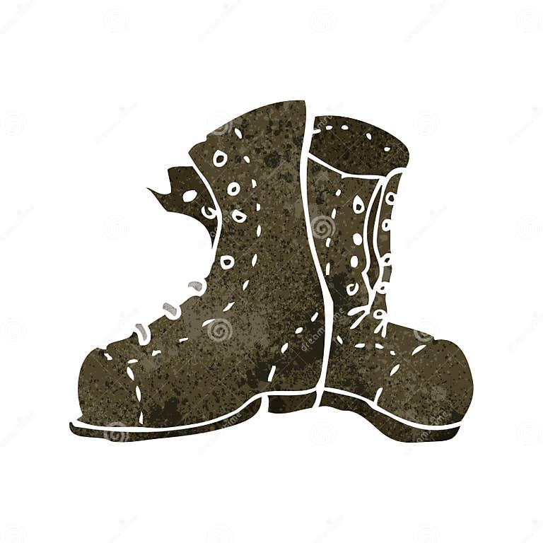 Retro cartoon old boots stock vector. Illustration of artwork - 37595666