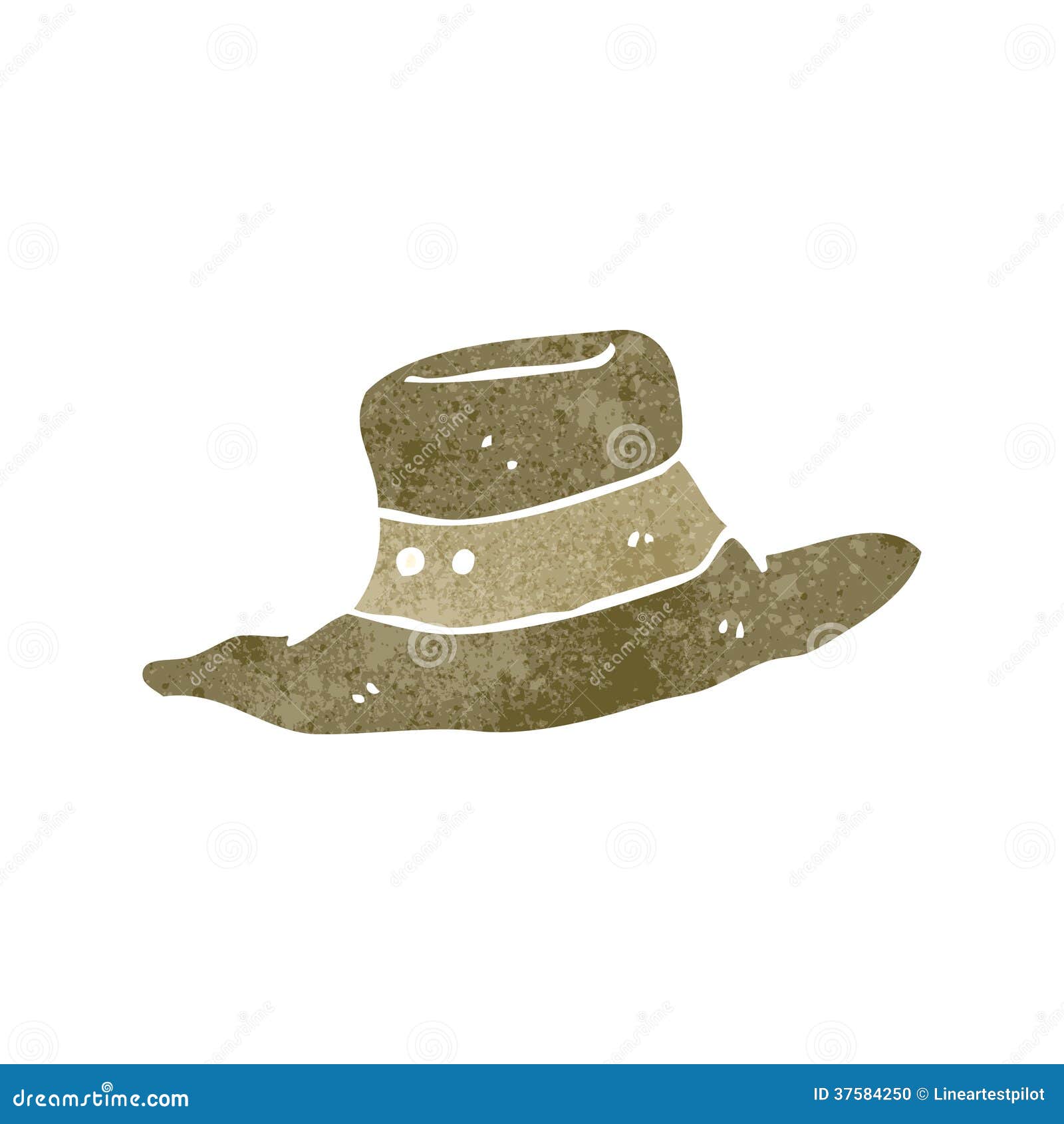 Retro cartoon old hat stock illustration. Illustration of watercolor ...