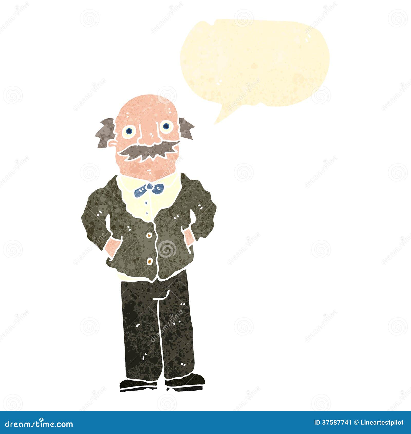 Retro cartoon old man stock vector. Illustration of colorful - 37587741
